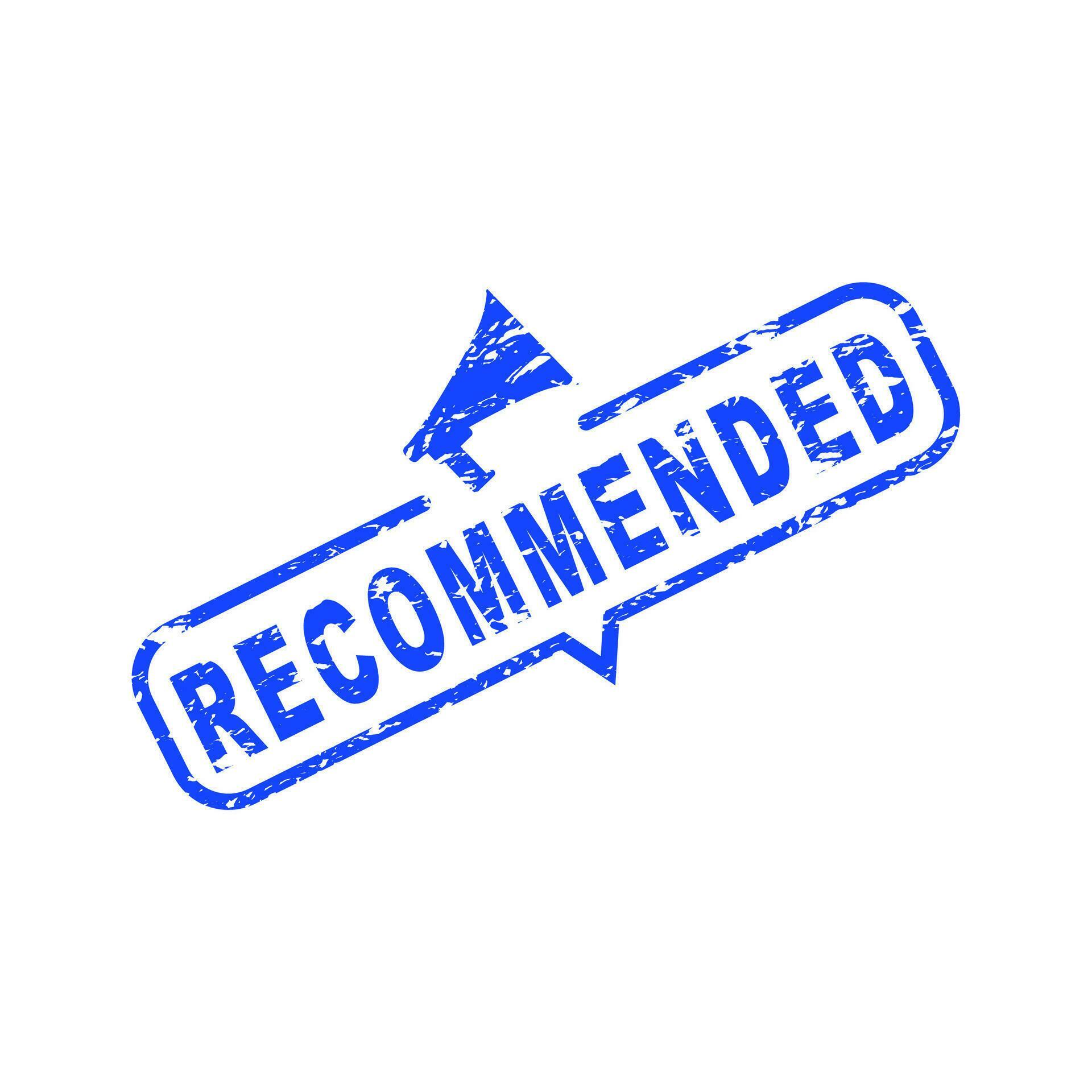 Rubber stamp recommend. Bullhorn recommendation. Vector recommended ... Rubber stamp recommend. Bullhorn recommendation. Vector recommended ...