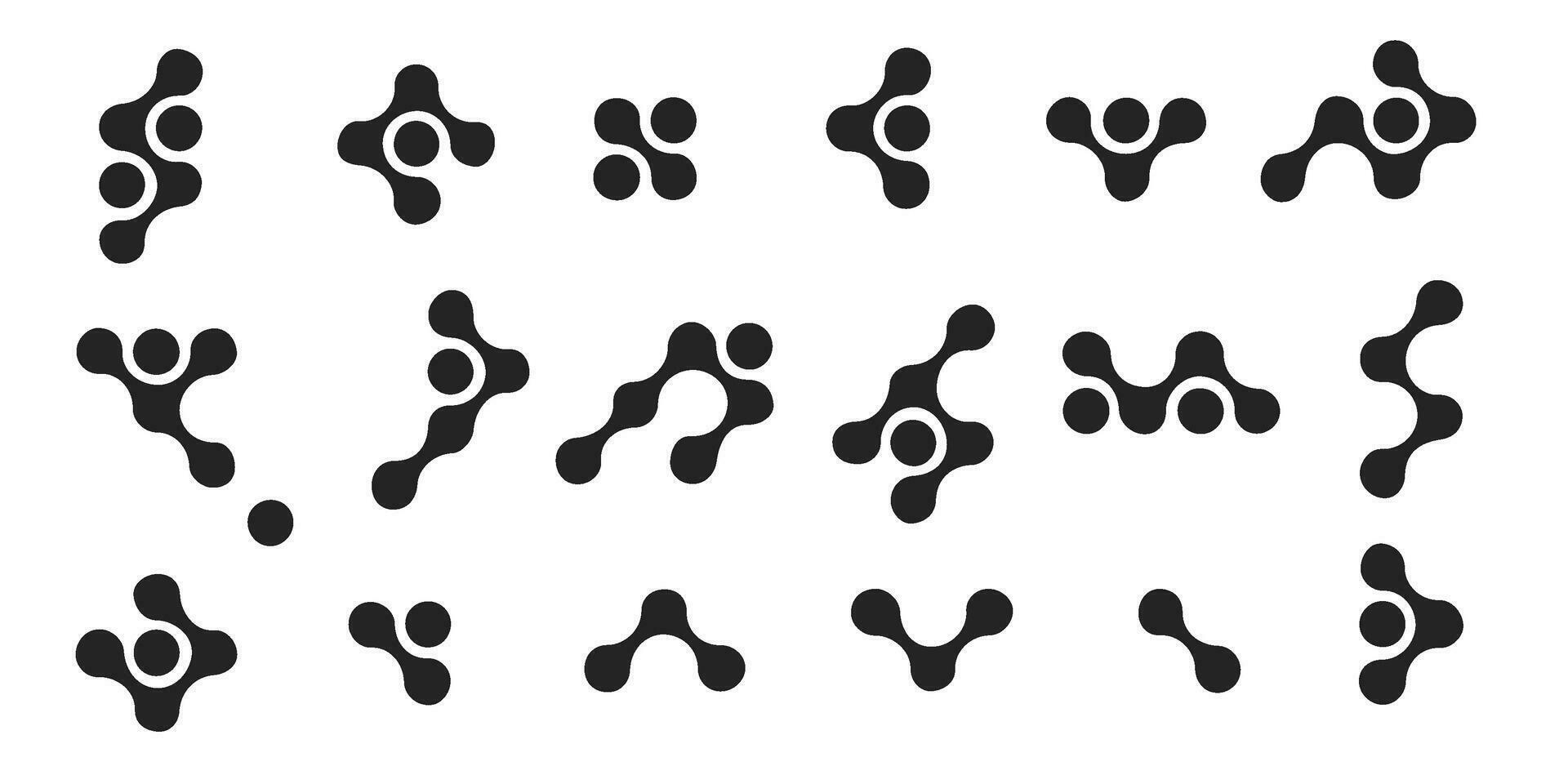 Pattern With Circle Connect Shape Metaball Dots Icon Integration Technology Symbols Abstract