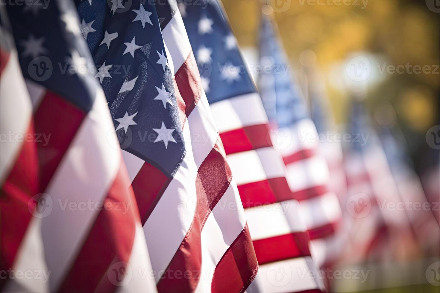 AI generated Closeup of an American flag in a row. AI Generated ...