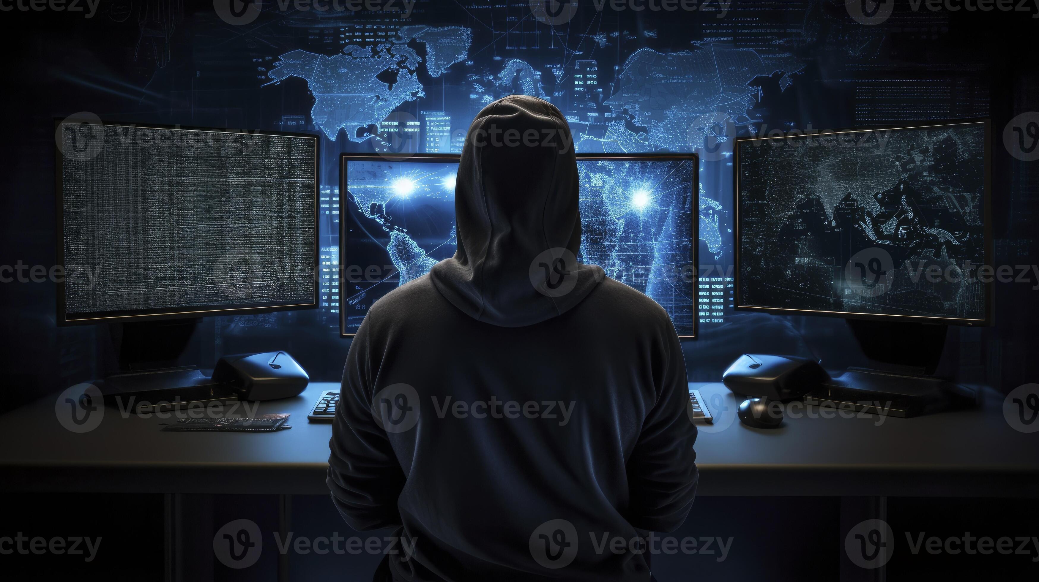 AI generated Hacker. A glimpse into the world of cyber conspiracies. AI ...