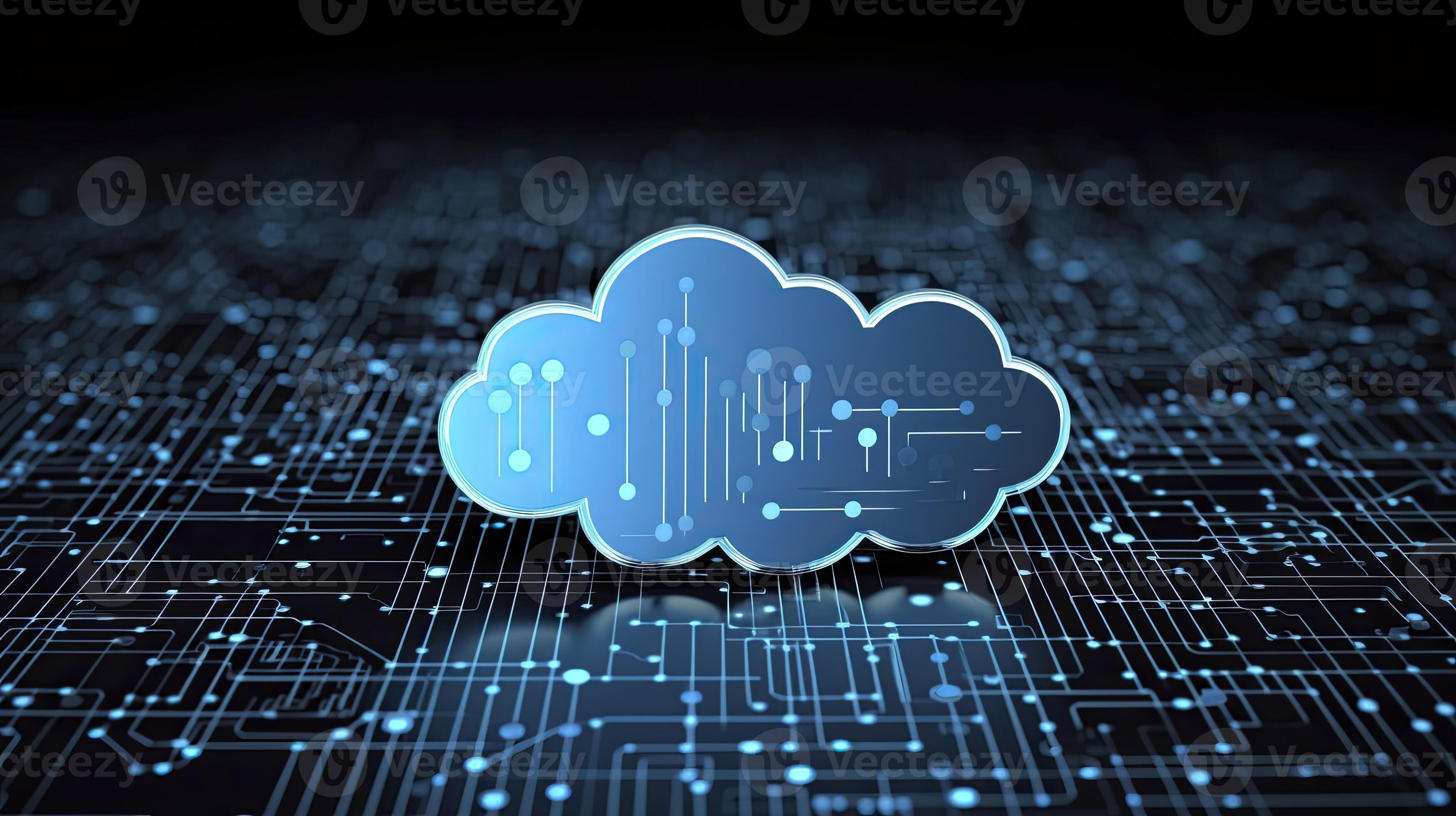 AI generated Abstract cloud computing technology concept. Generative AI ...