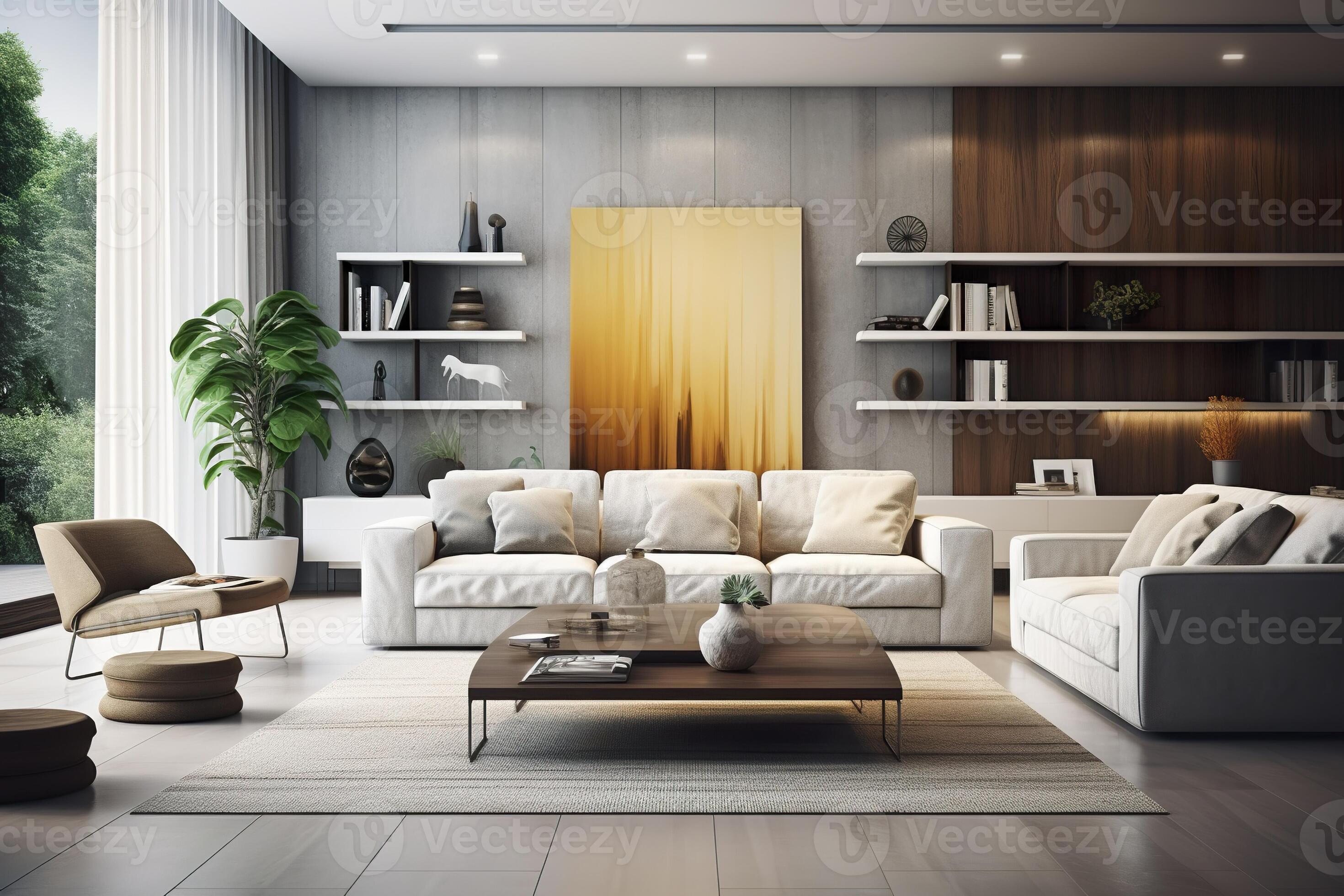 AI generated Modern living room with sofa and furniture. AI Generated ...