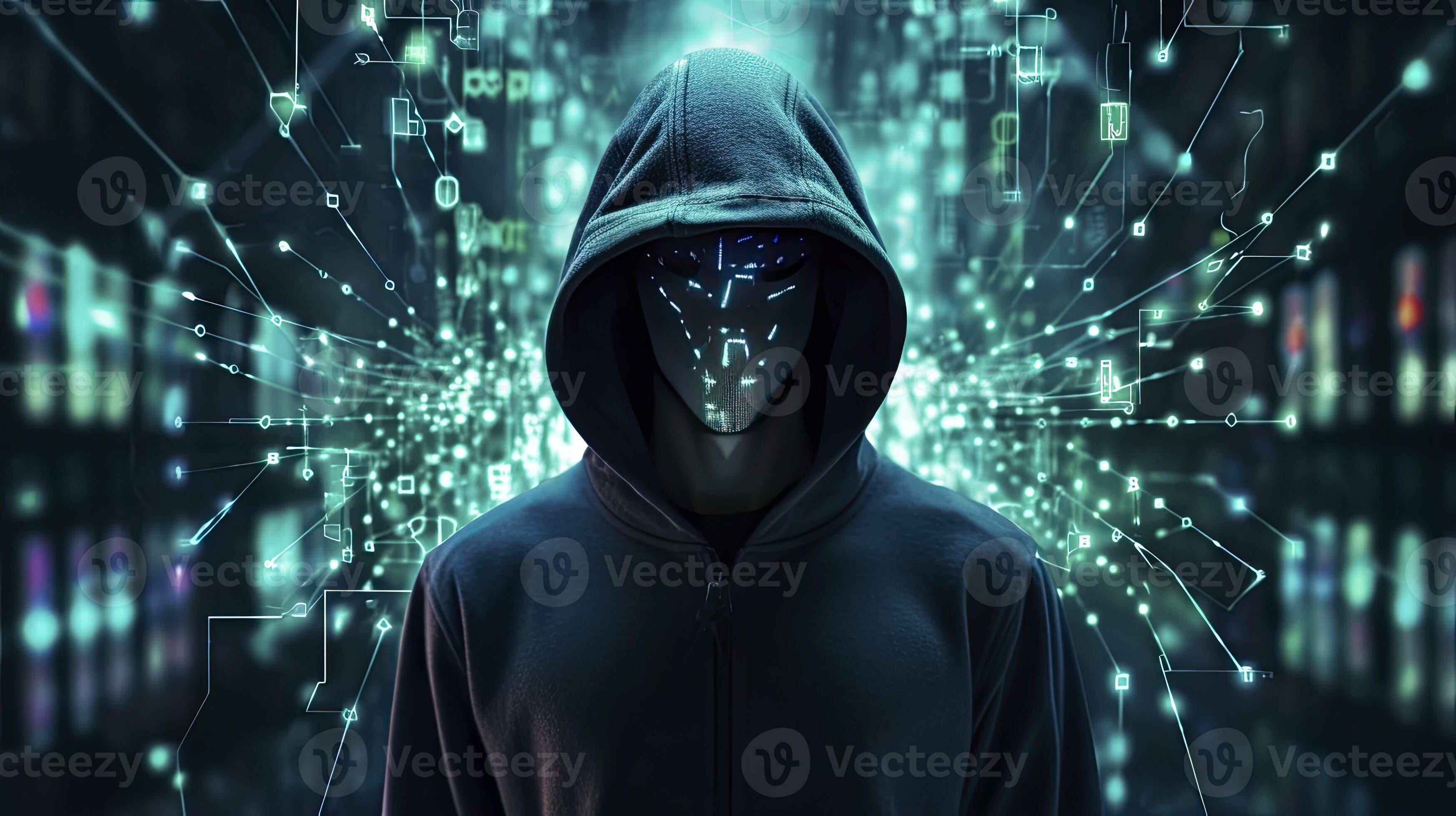 AI generated Unveiling the Anonymous Hacker. Digital Intrigue ...