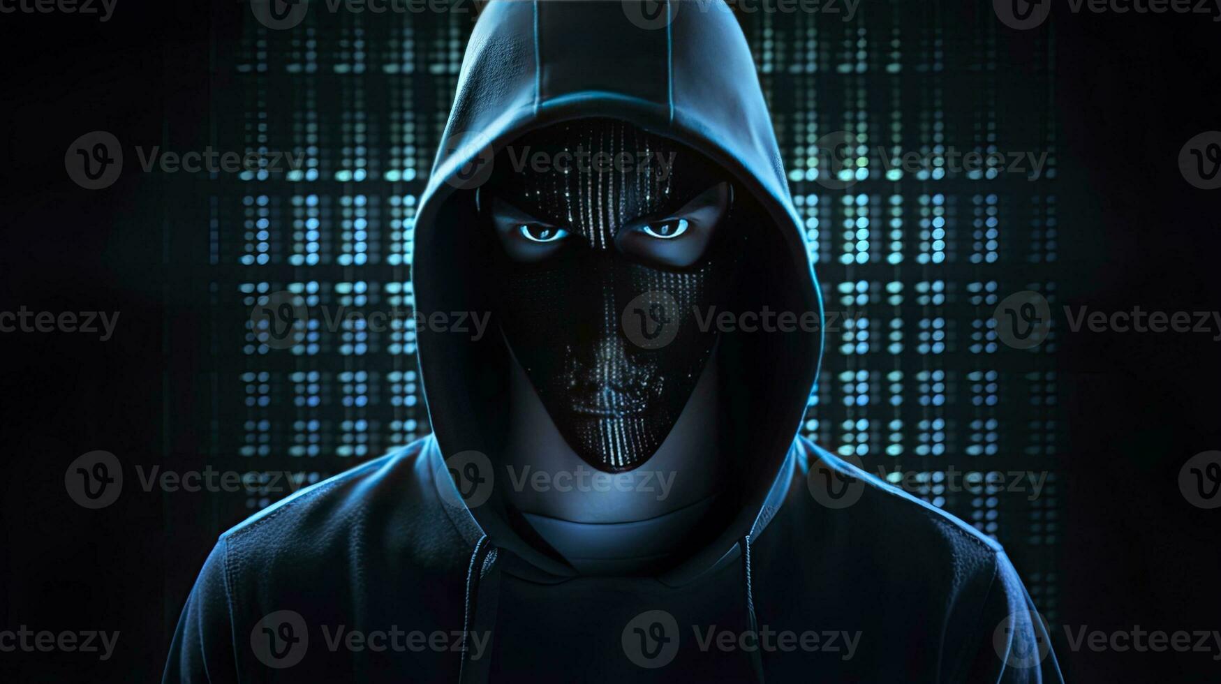 Ai Generated Binary Intrigue Anonymous Robotic Hacker Concept Of