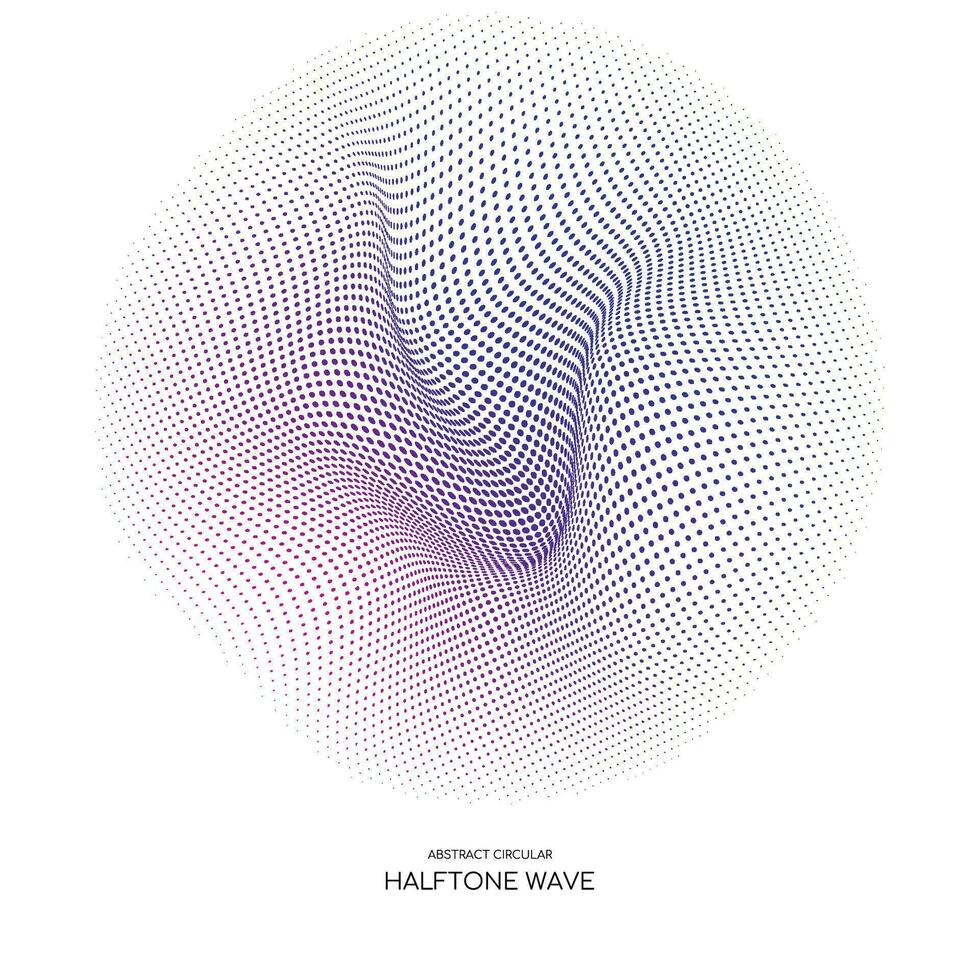 Abstract Wave Particle Design On White Background Halftone Wave Vector