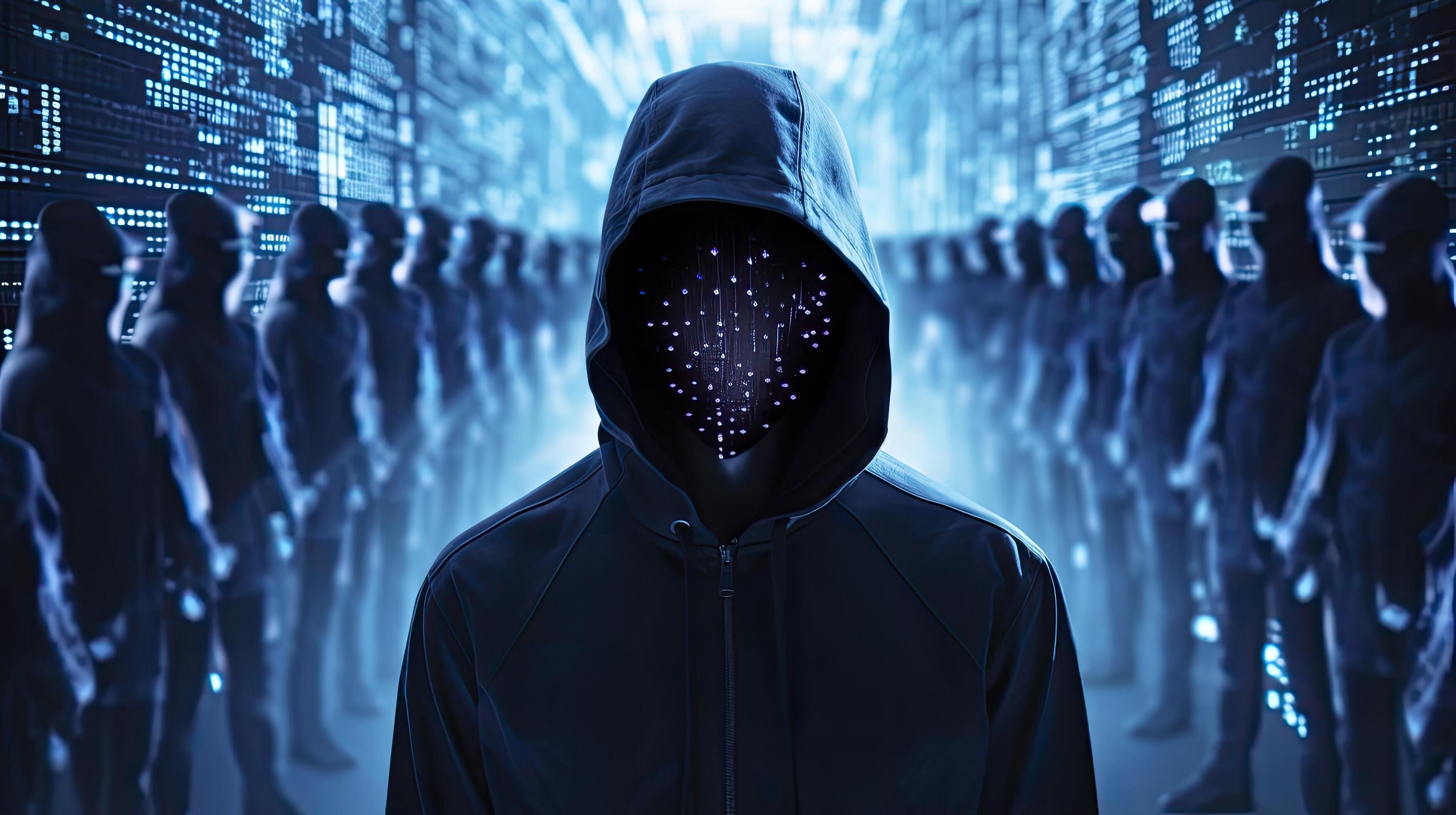 AI generated Unveiling the Anonymous Hacker. Digital Intrigue, Invisible Threats. AI Generated ...