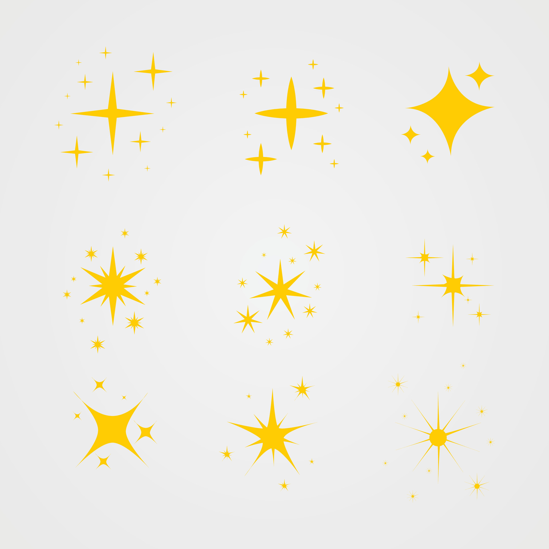 set stars yellow glitter sparkling shining flat design 35944813 Vector Art at Vecteezy