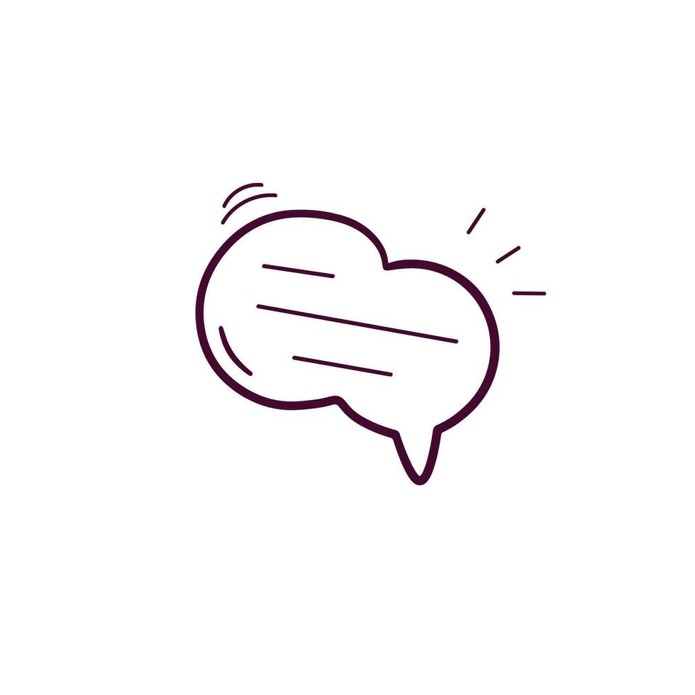 Hand Drawn illustration of speech bubble icon. Doodle Vector Sketch ...