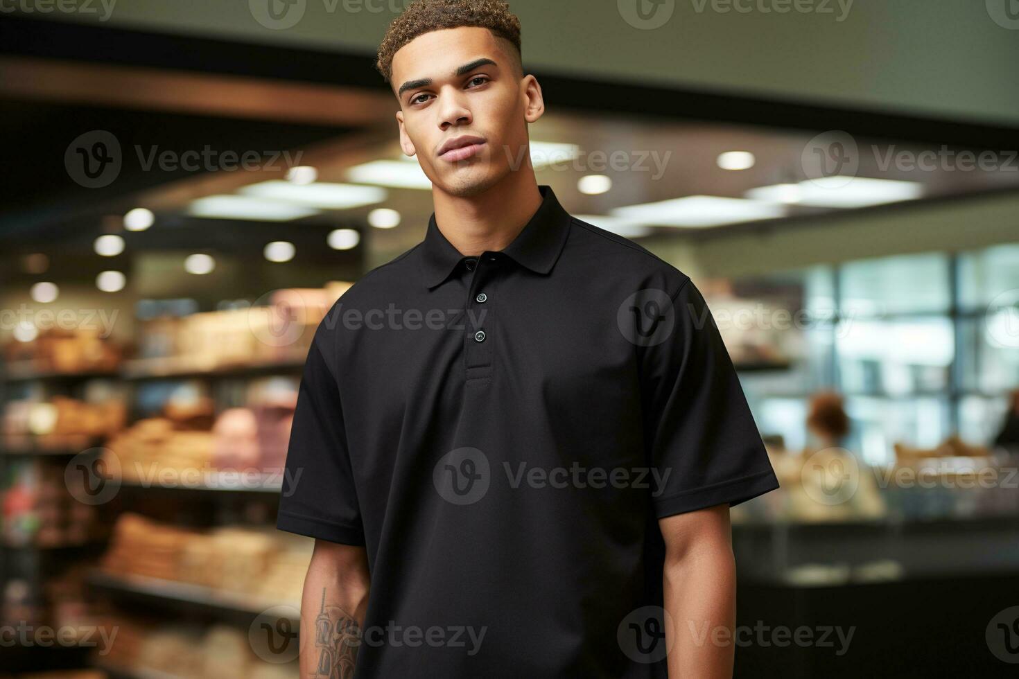 AI generated Portrait of a handsome young man in a black shirt 35946050 ...