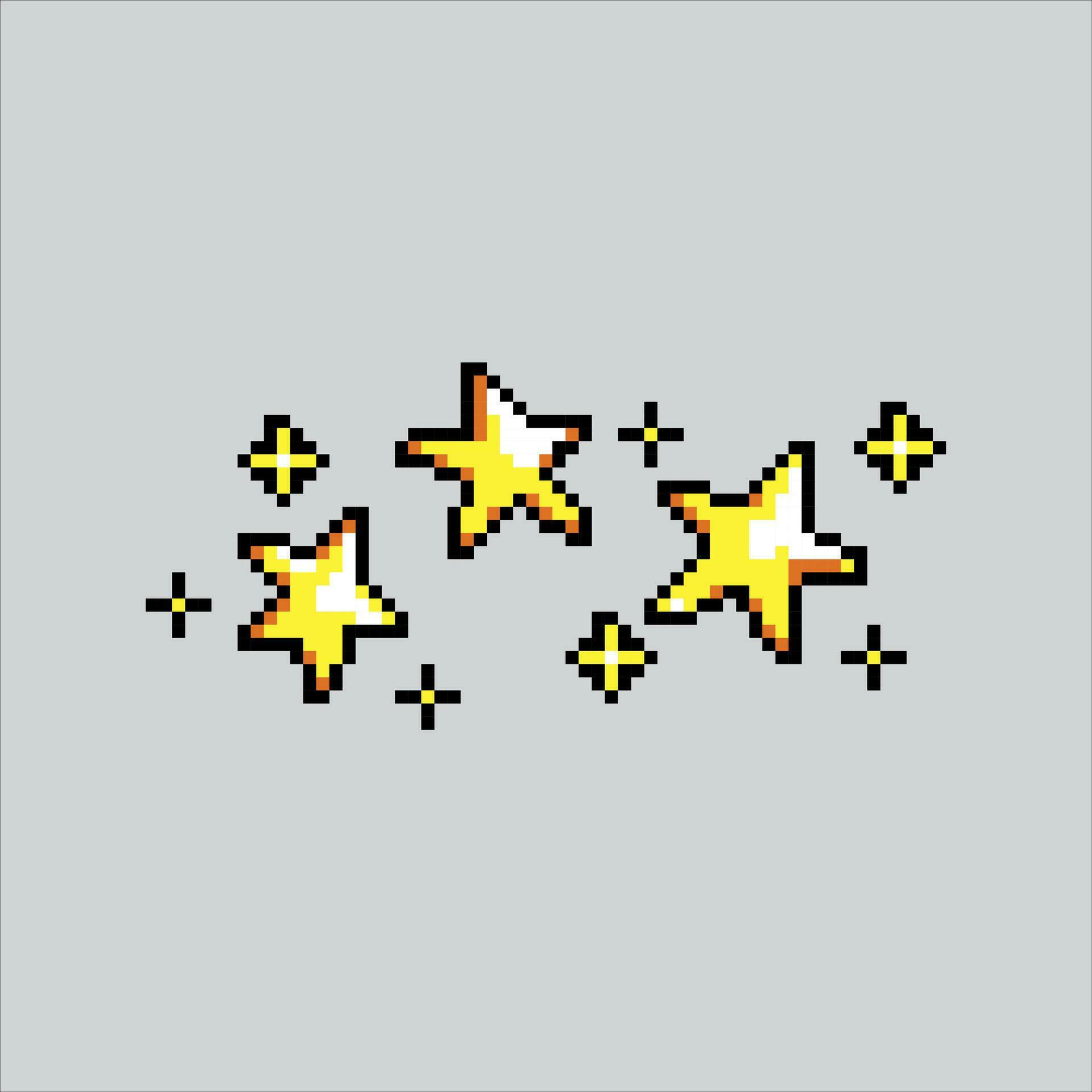 píxel Arte ilustración estrellas. pixelado amarillo estrella. espacio amarillo brillante ...