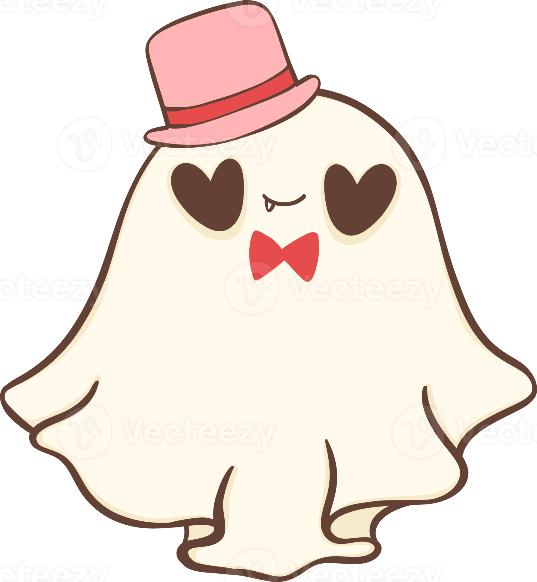 Kawaii Valentine ghost with heart 35947252 PNG