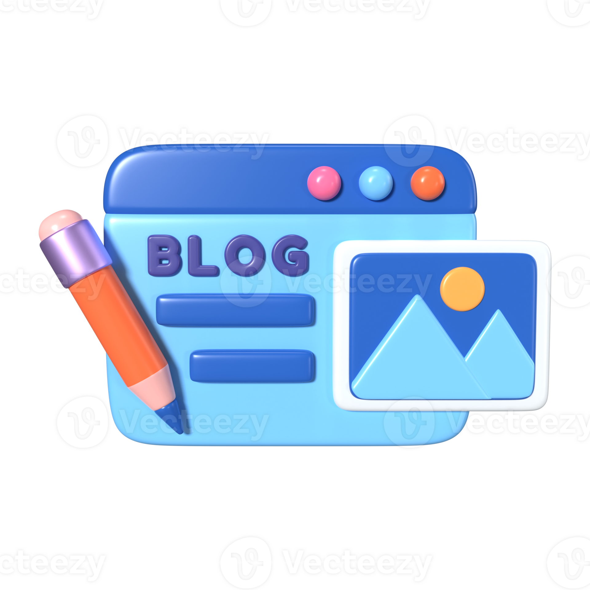 Blog 3D Illustration Icon 35947313 PNG Blog 3D Illustration Icon 35947313 PNG