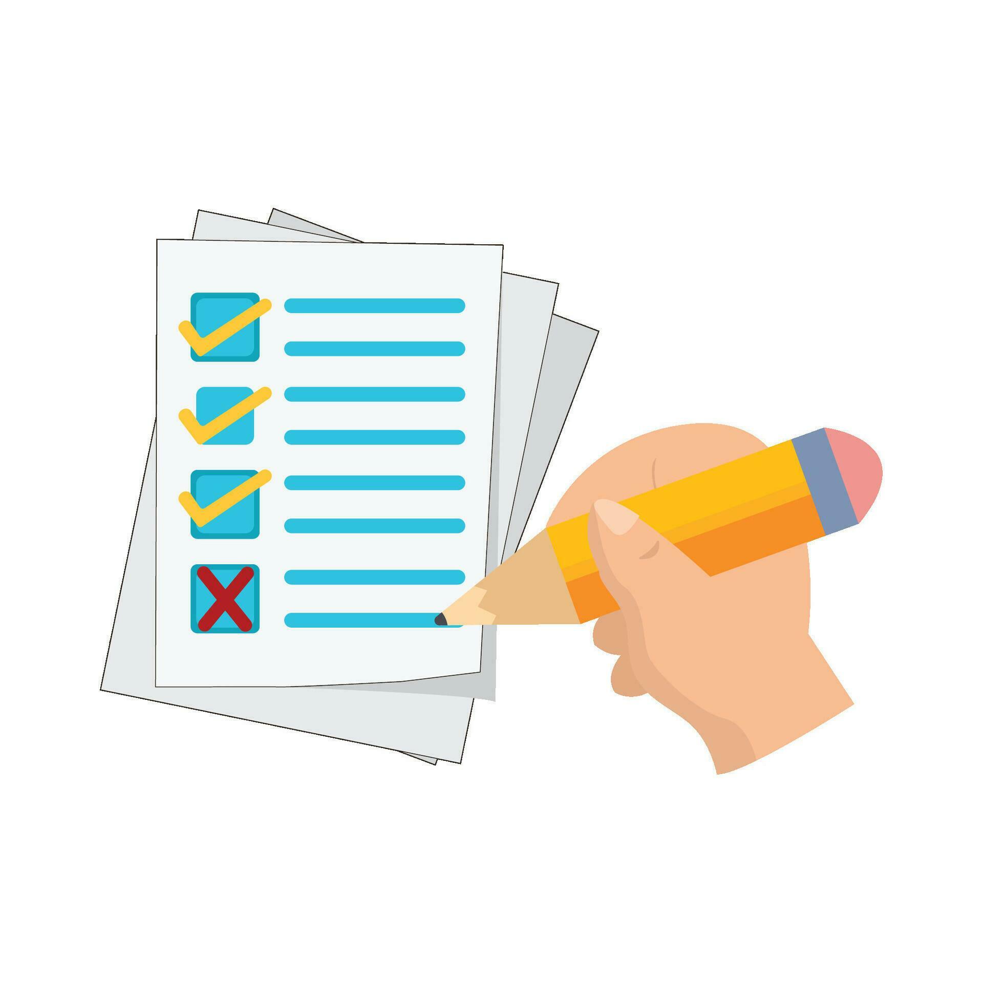 task list with pencil in hand illustration 35947794 Vector Art at Vecteezy