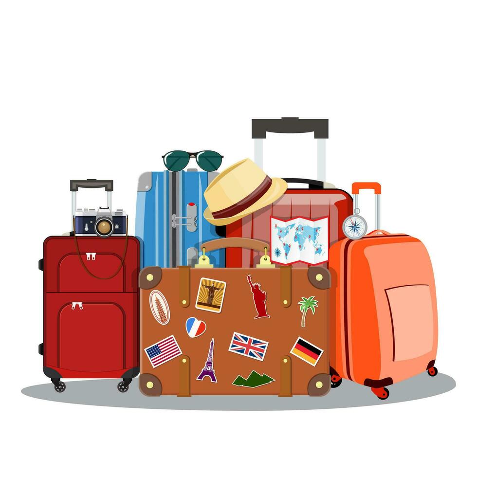 Vintage and modern travel bag. 35953251 Vector Art at Vecteezy