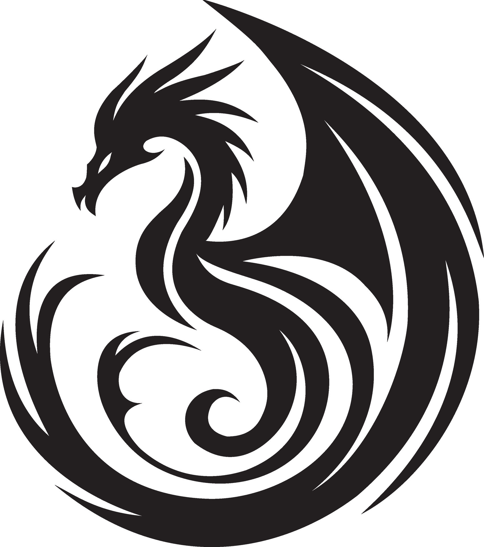 Dragon Silhouette Vector 35954216 Vector Art at Vecteezy