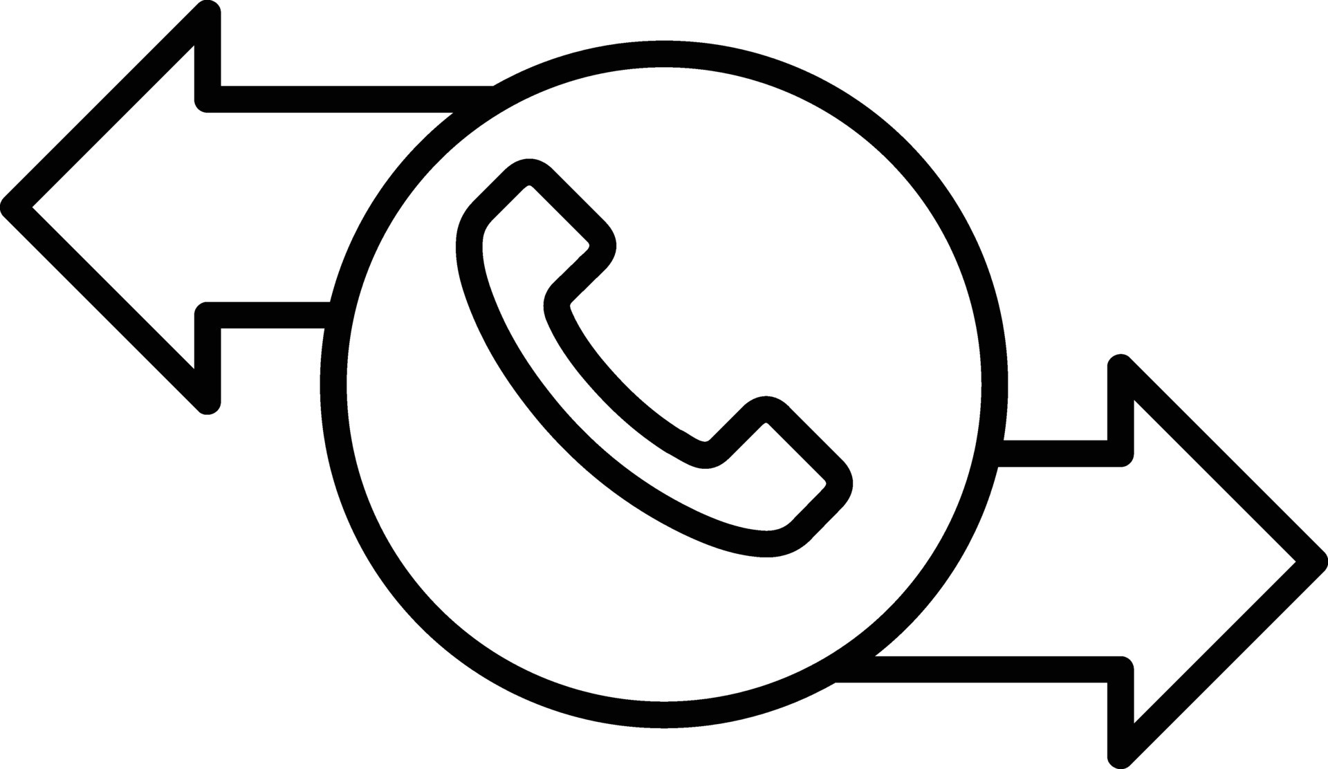 Incoming And Outgoing Calls Outline Vector Illustration Icon 35955253 Vector Art At Vecteezy