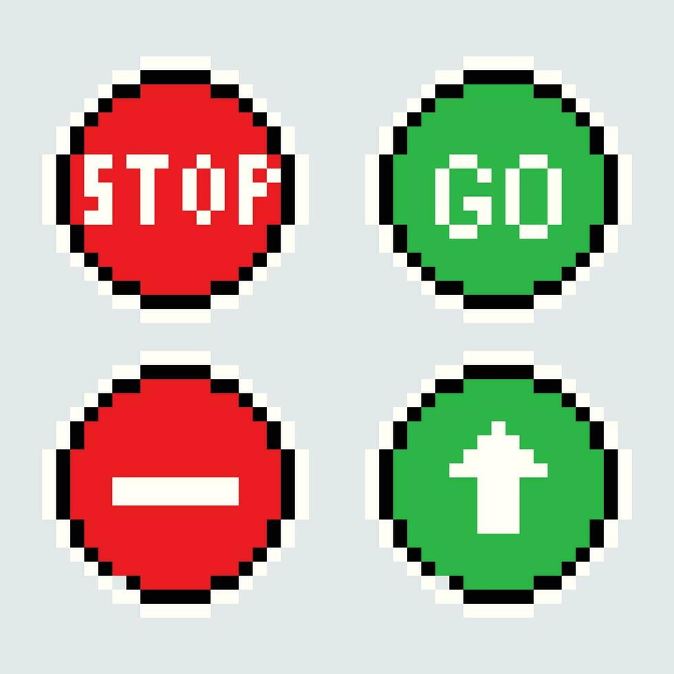 pixel stop go buttons set vector illustration 35956107 Vector Art at ... pixel stop go buttons set vector illustration 35956107 Vector Art at ...
