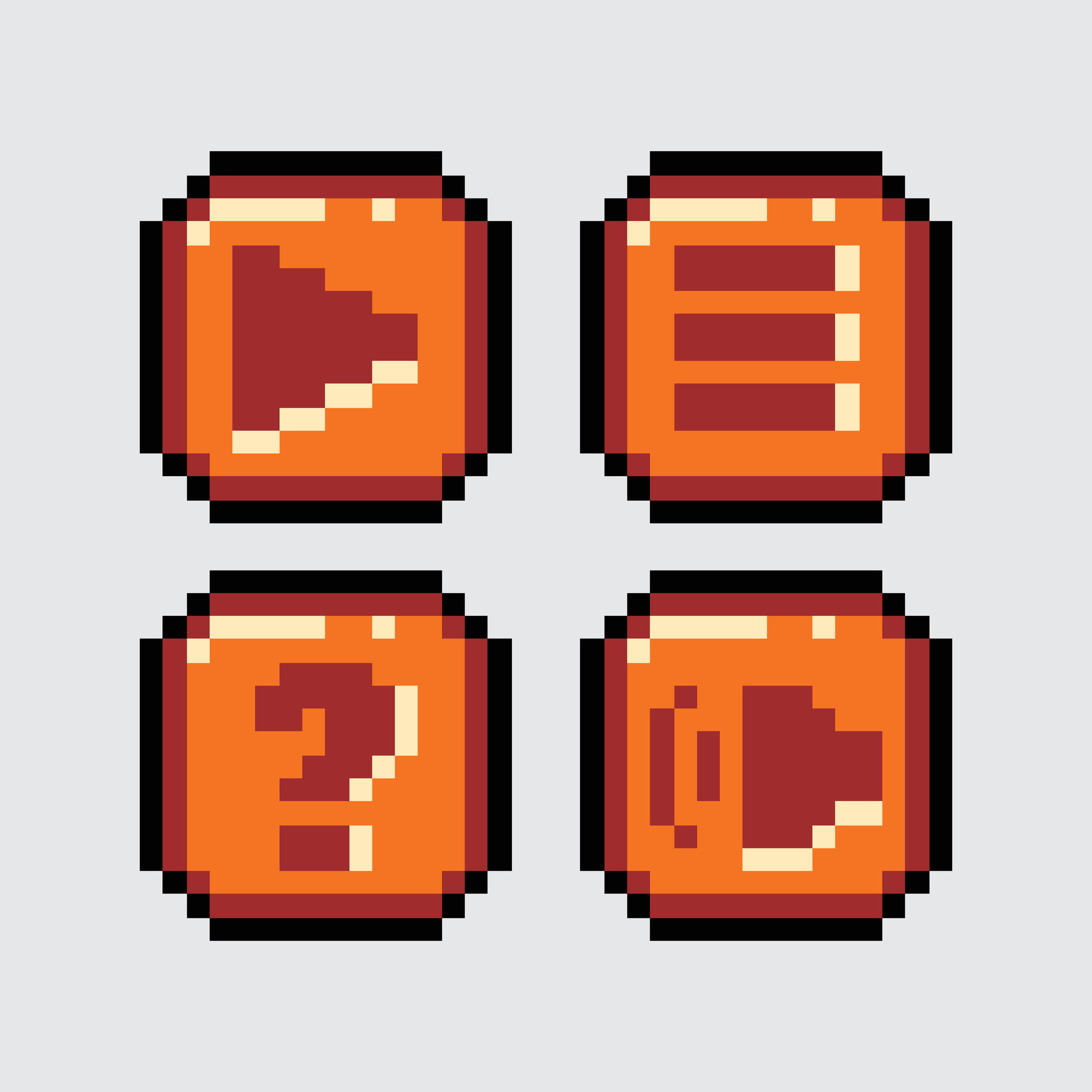 pixel game icons set, pixel art, retro, retro game, retro game icons ...