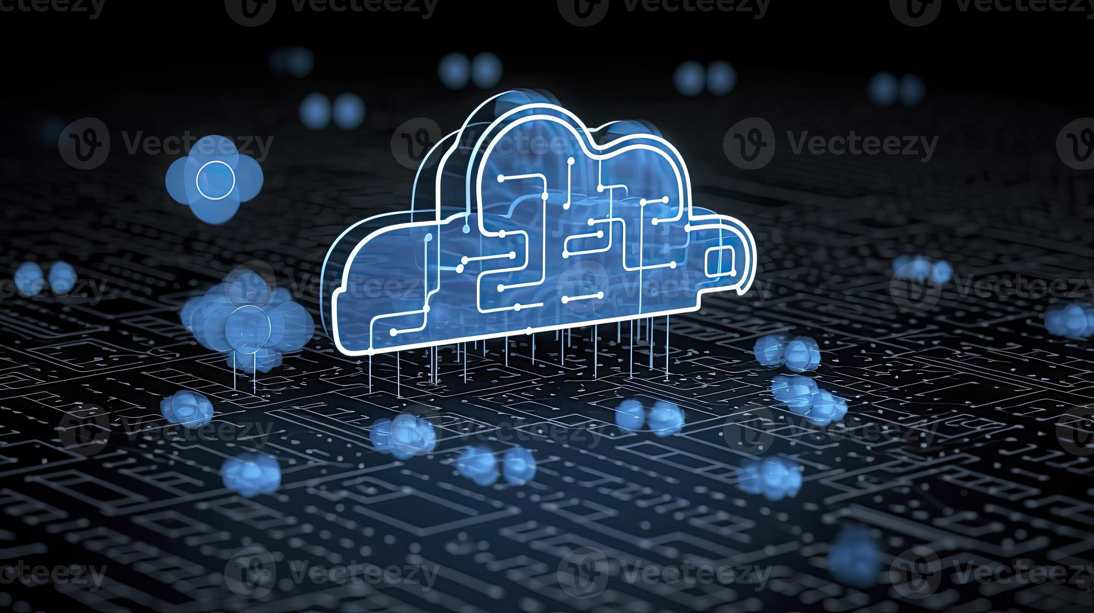 AI generated Abstract cloud computing technology concept. Generative AI ...