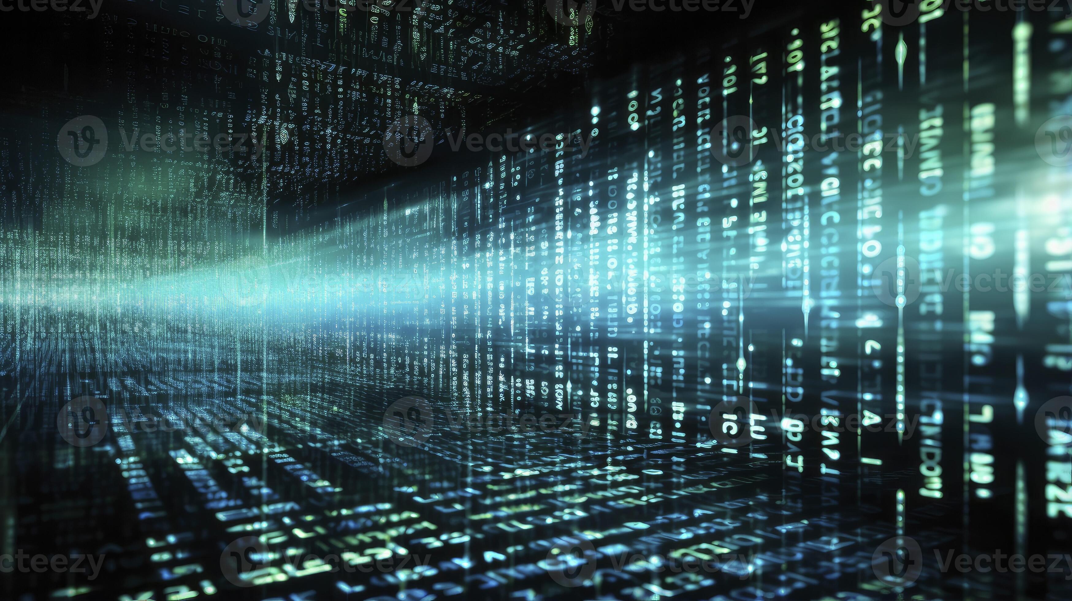 AI generated An abstract digital background with binary code and AI ...