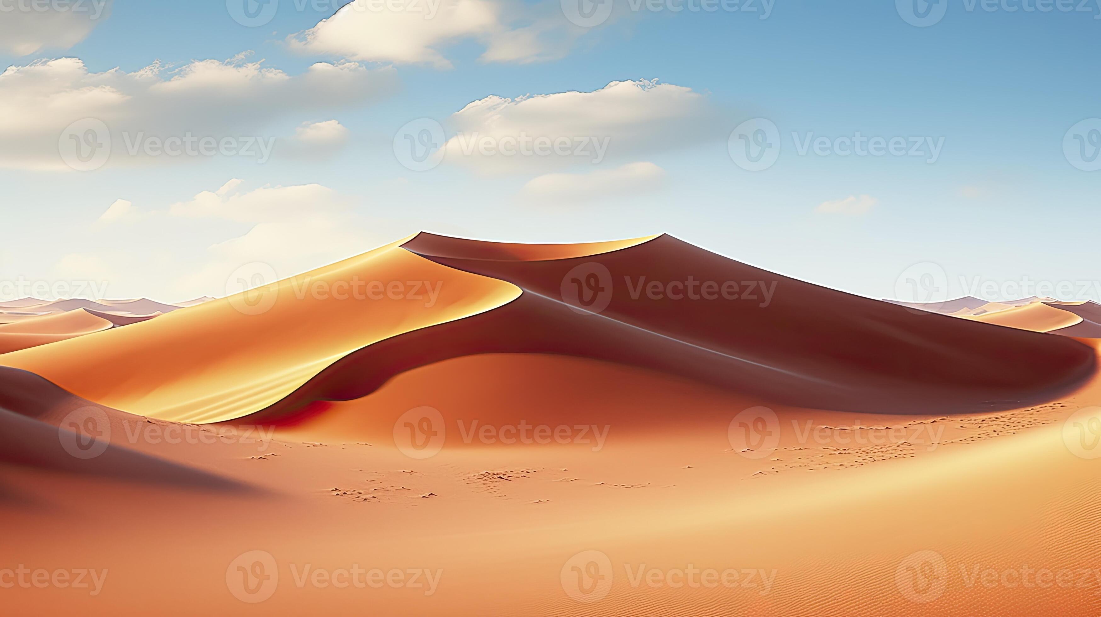AI generated Desert with magical sands and dunes as inspiration for exotic adventures in dry ...