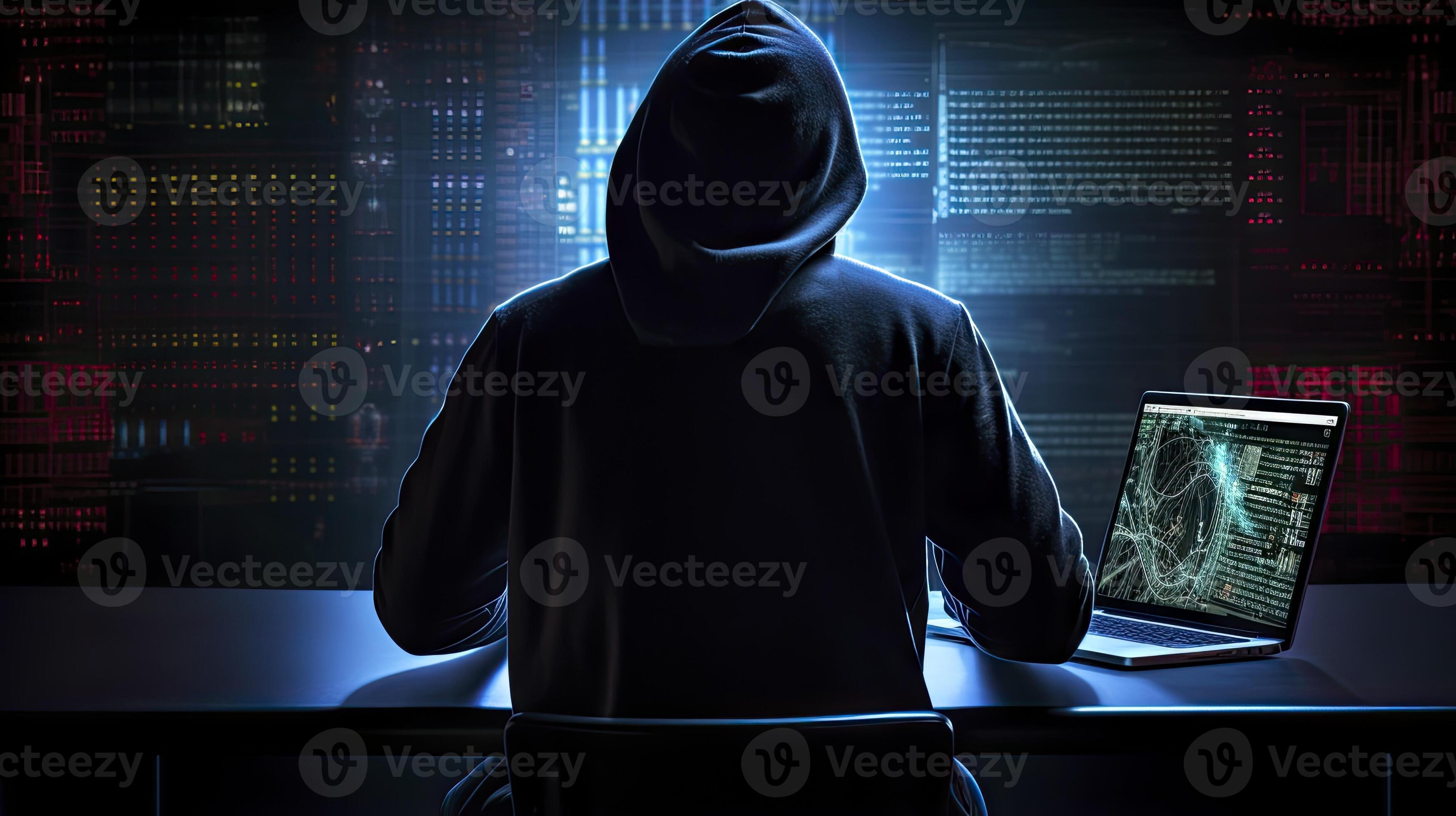 AI generated Hacker. A glimpse into the world of cyber conspiracies. AI ...