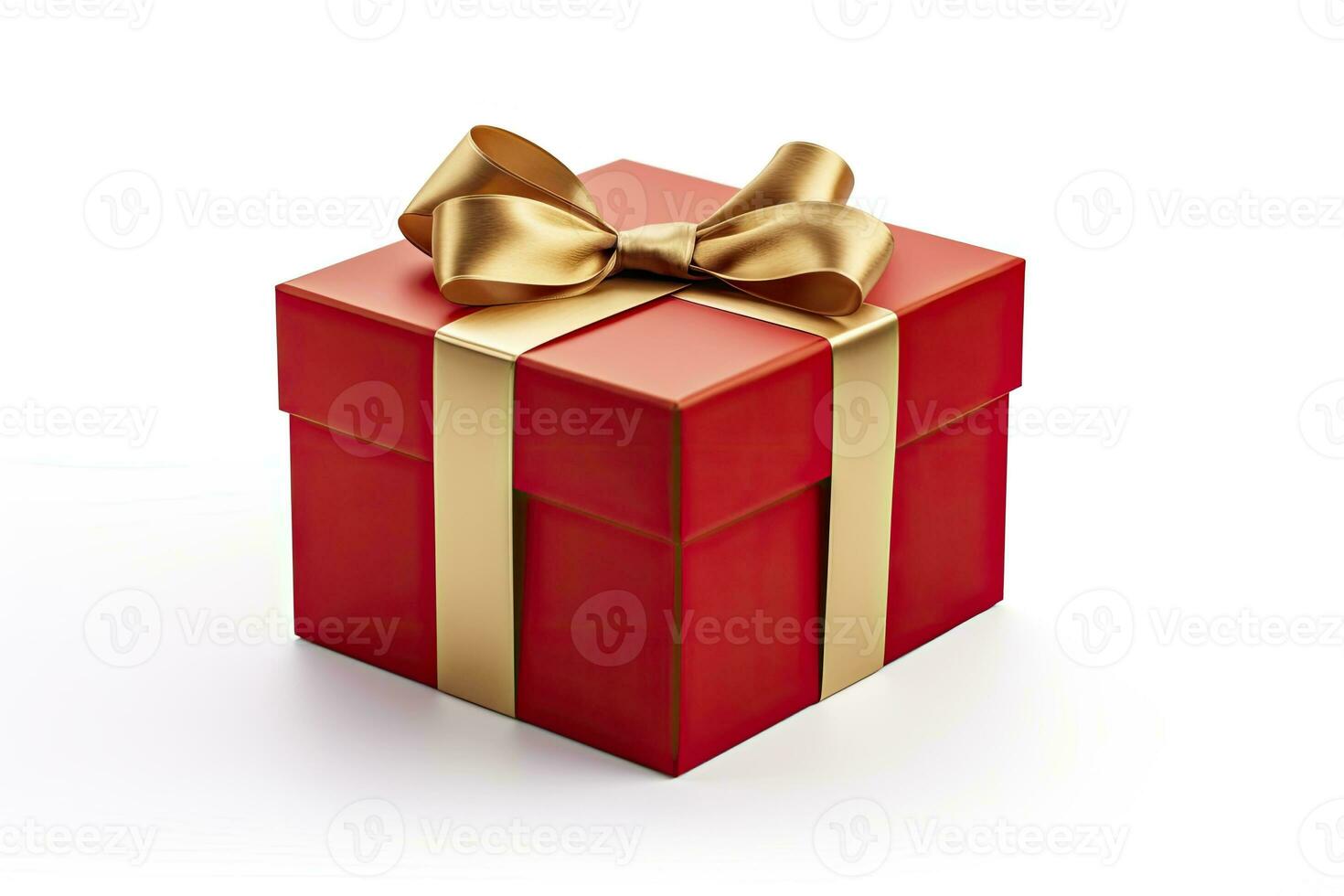AI generated Gift box with red ribbon isolated on white background. AI ... AI generated Gift box with red ribbon isolated on white background. AI ...