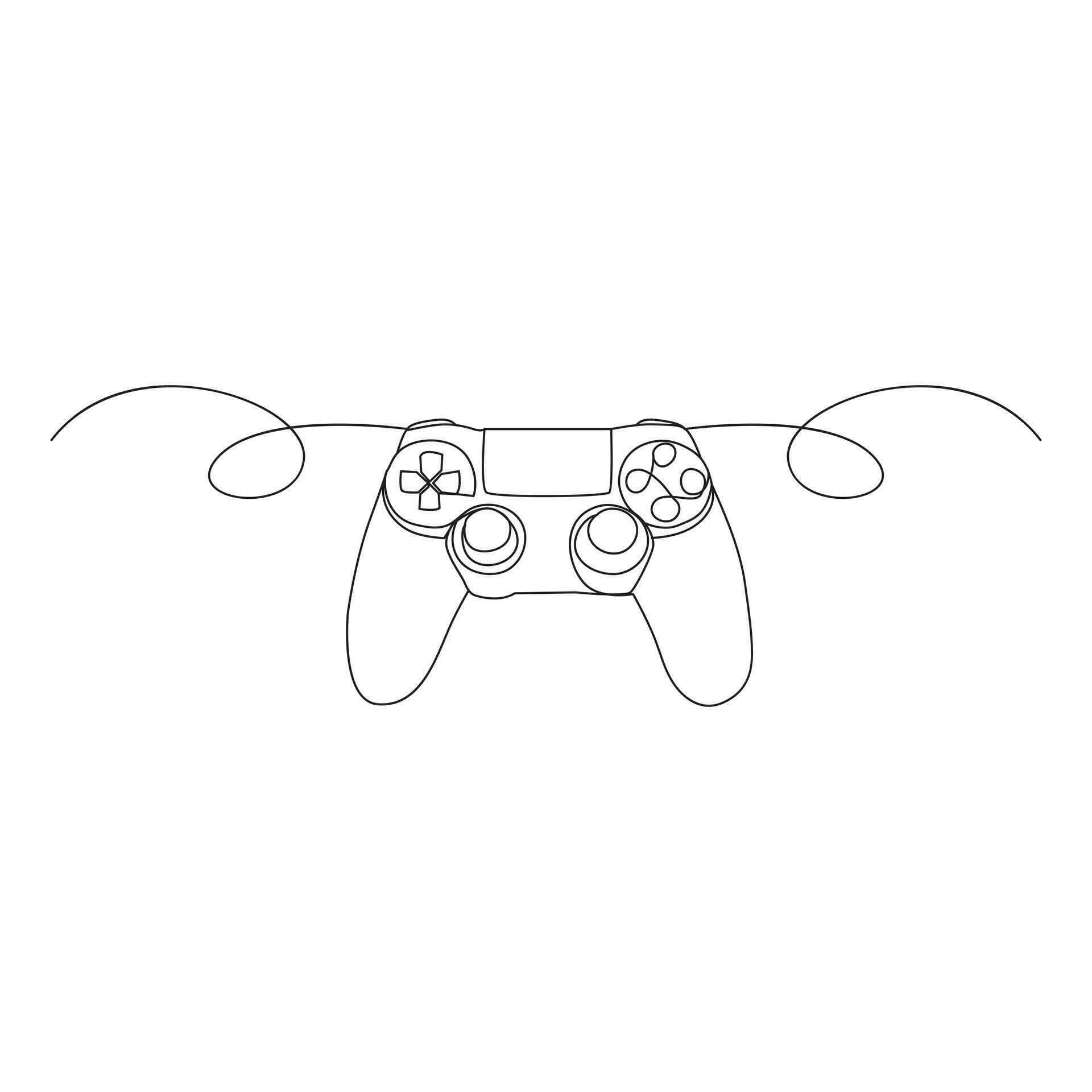 Game Controller Single Continuous Line Drawing Video Games Playstation Gaming Controller One
