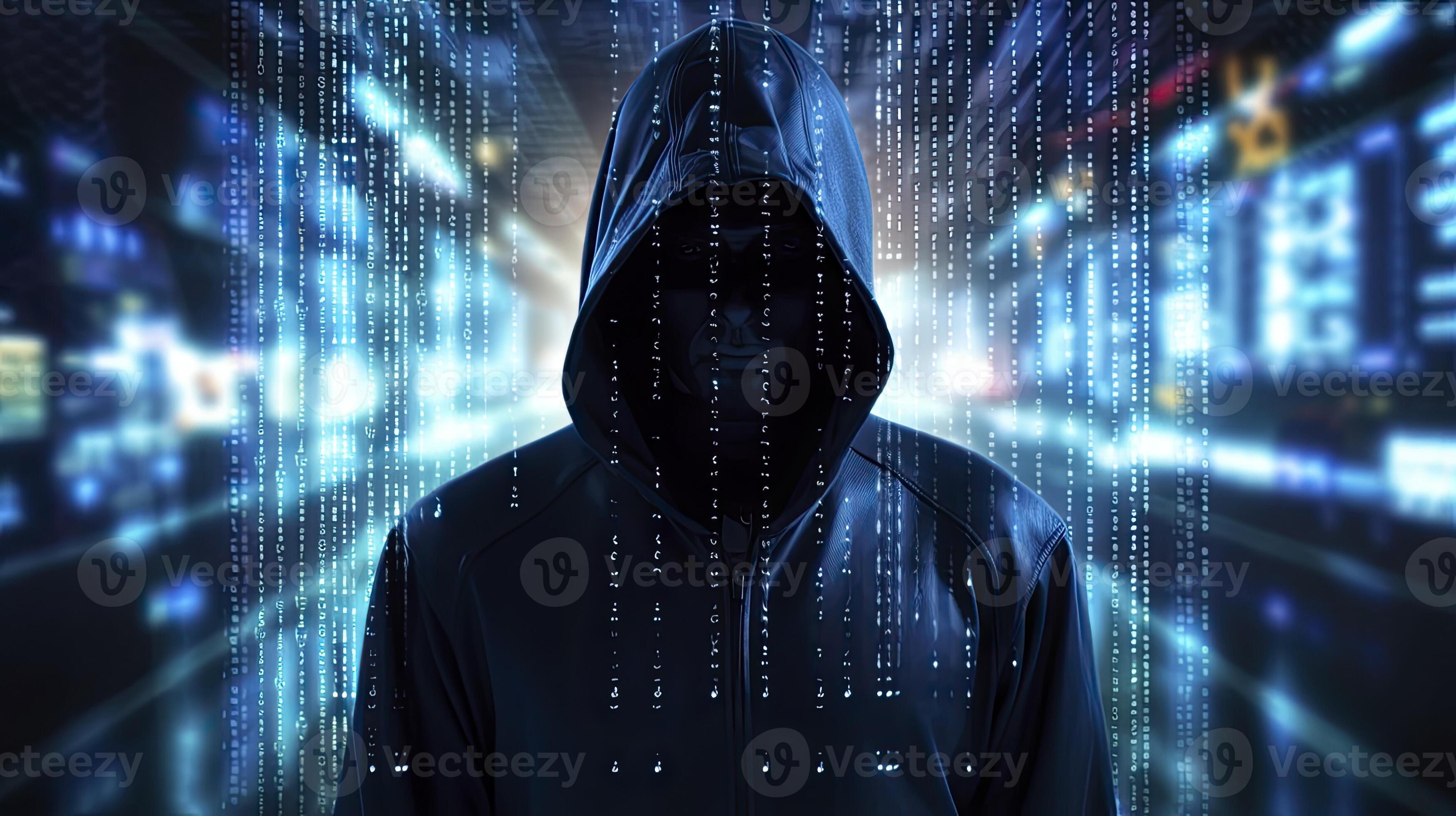 AI generated Unveiling the Anonymous Hacker. Digital Intrigue, Invisible Threats. AI Generated ...