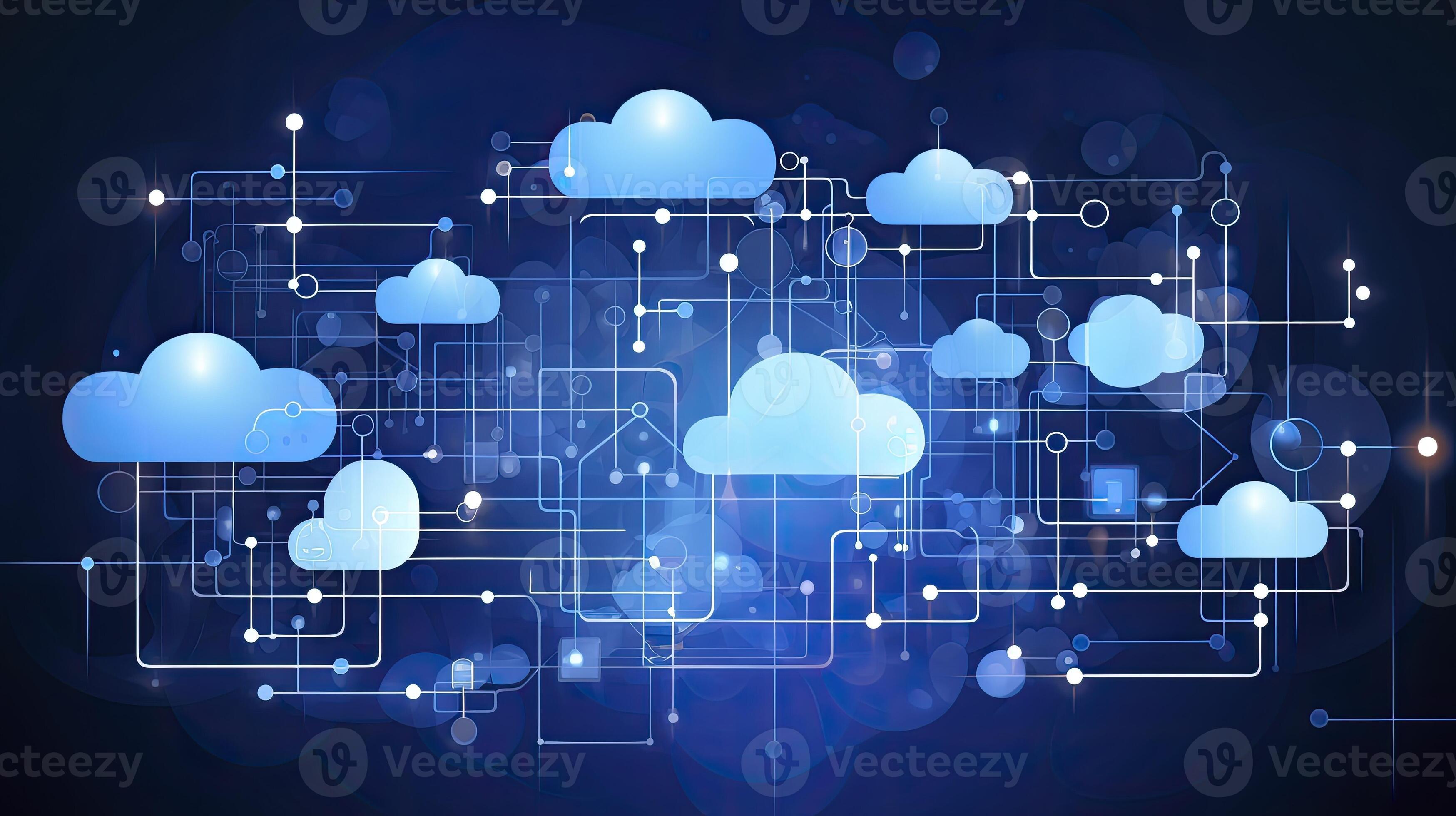 AI generated Abstract cloud computing technology concept. Generative AI ...