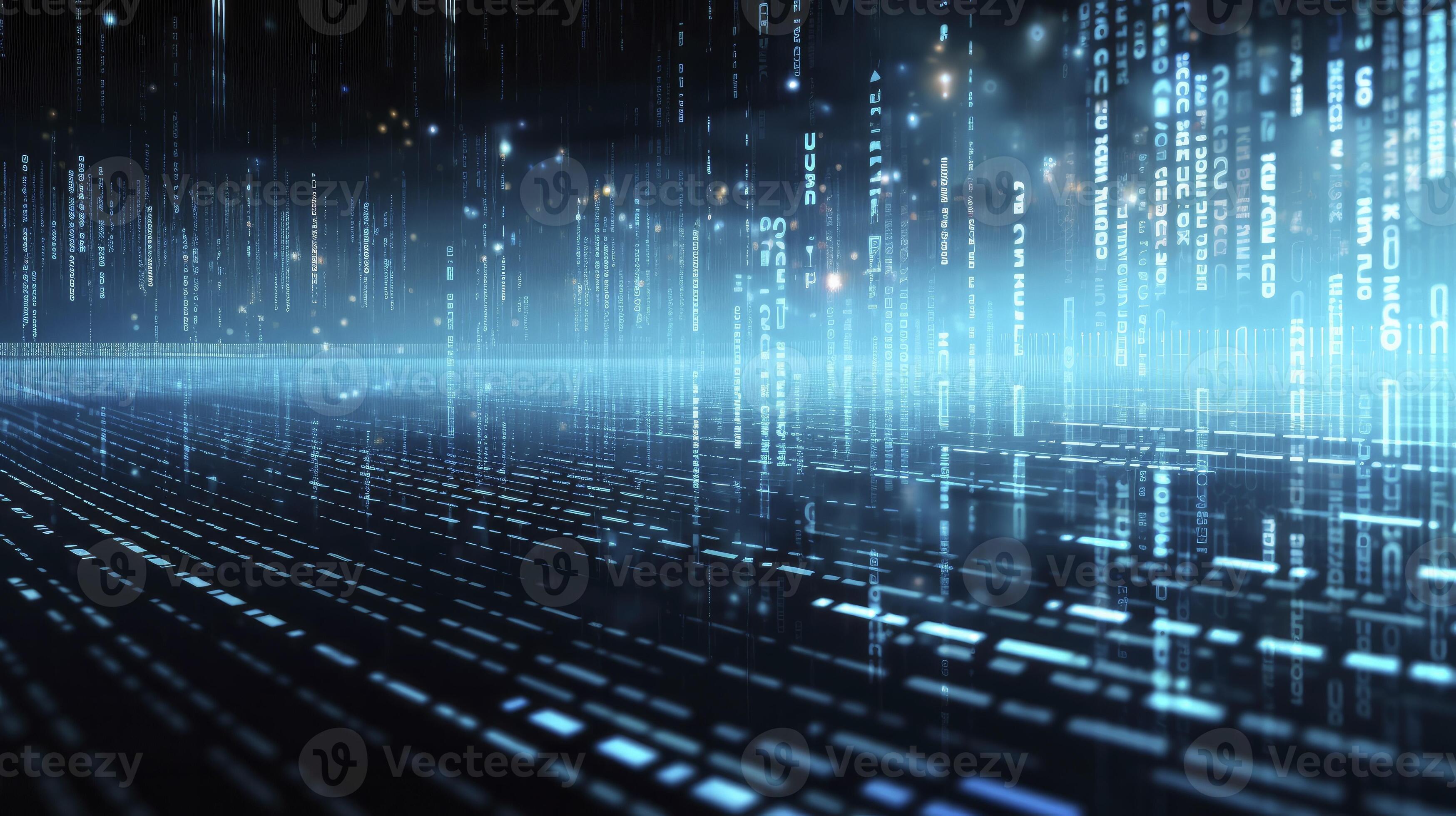 AI generated An abstract digital background with binary code and AI ...