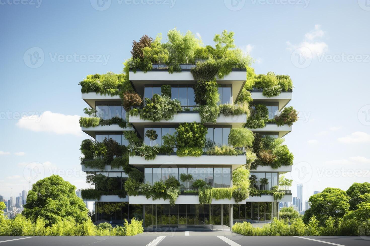 AI generated Office building with green environment. AI Generated ...