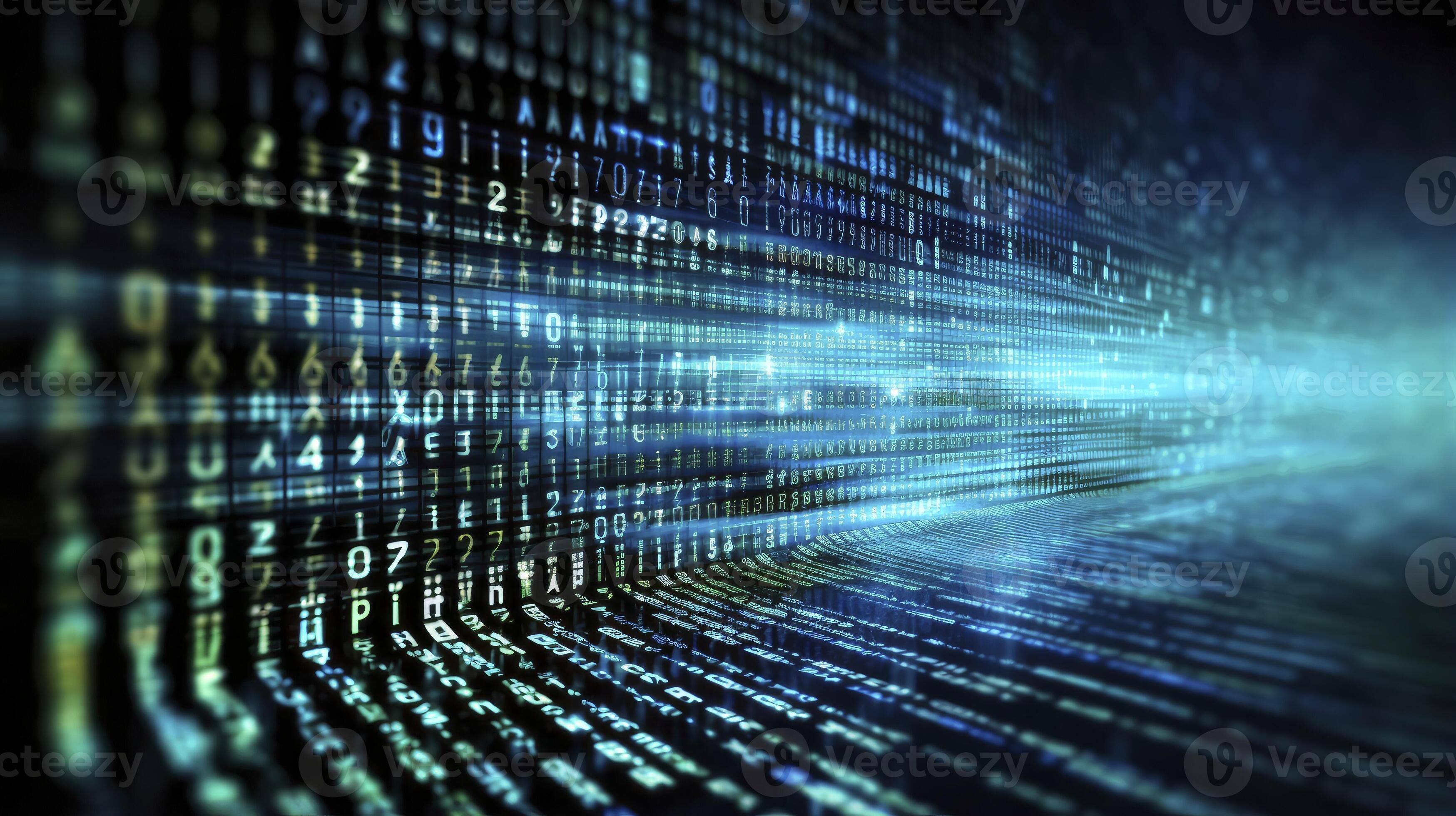 AI generated An abstract digital background with binary code and AI ...