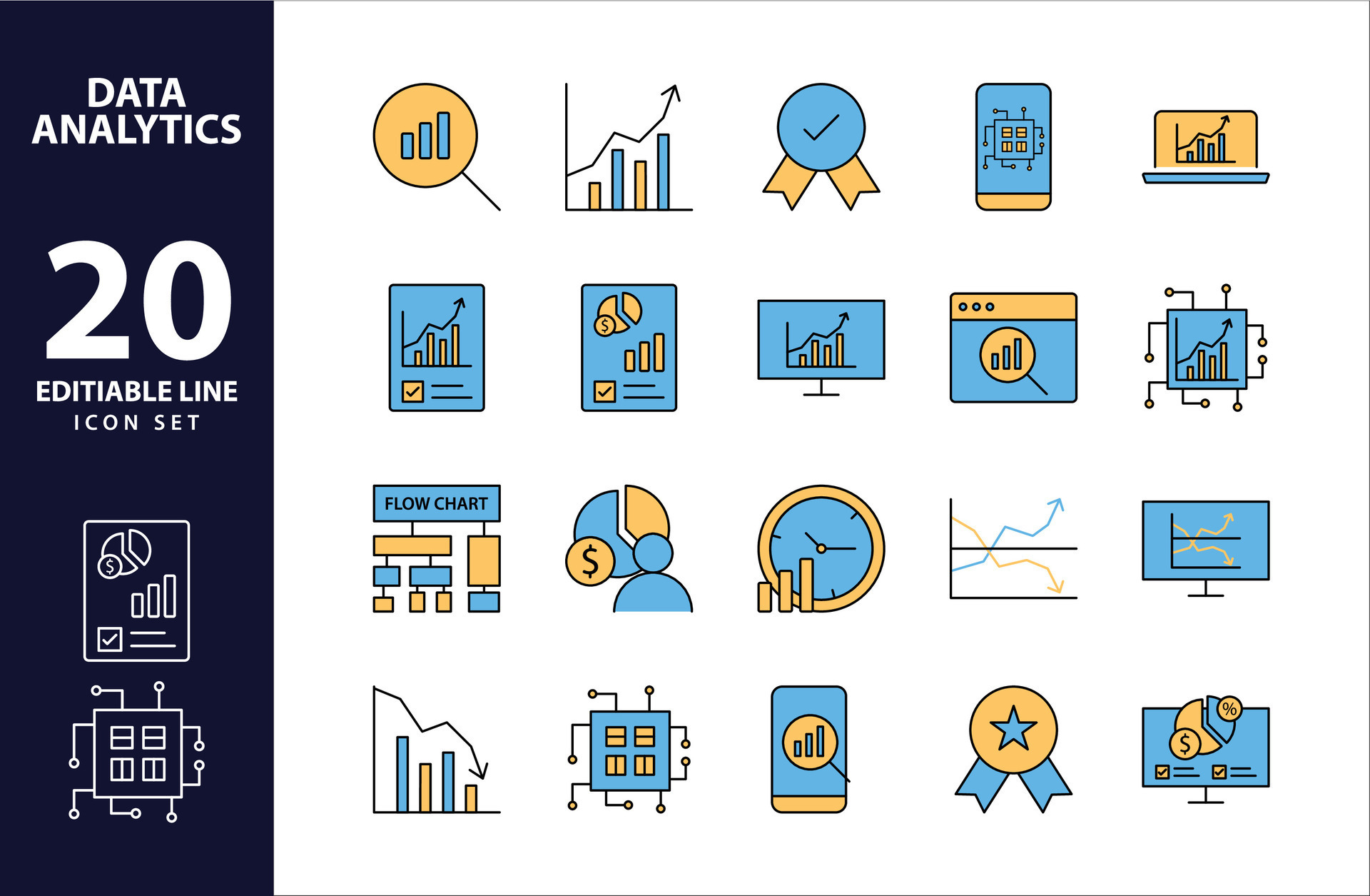 Precision Insights Streamlined Web Icons For Data Analysis Statistics And Analytics
