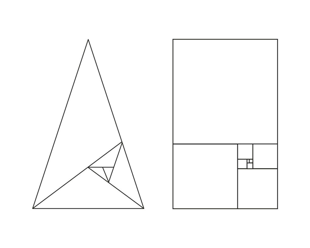 Golden Ratio Template Set Of Method Golden Section Shapes Fibonacci