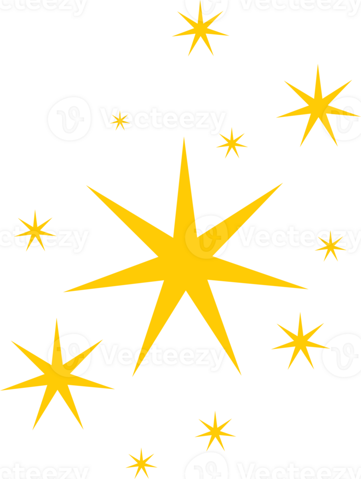 stars yellow glitter sparkling shining flat design for decoration 35975642 PNG