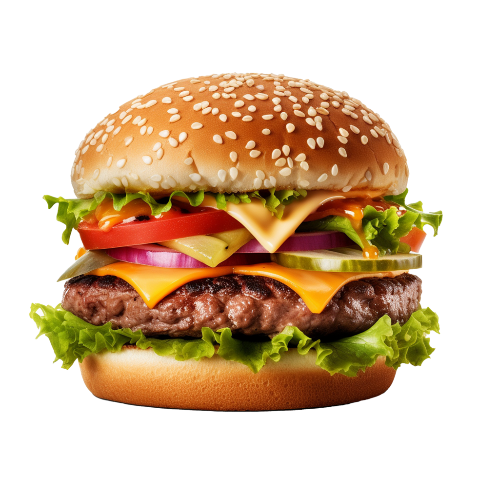AI generated Delicious burger png isolated on transparent background ...