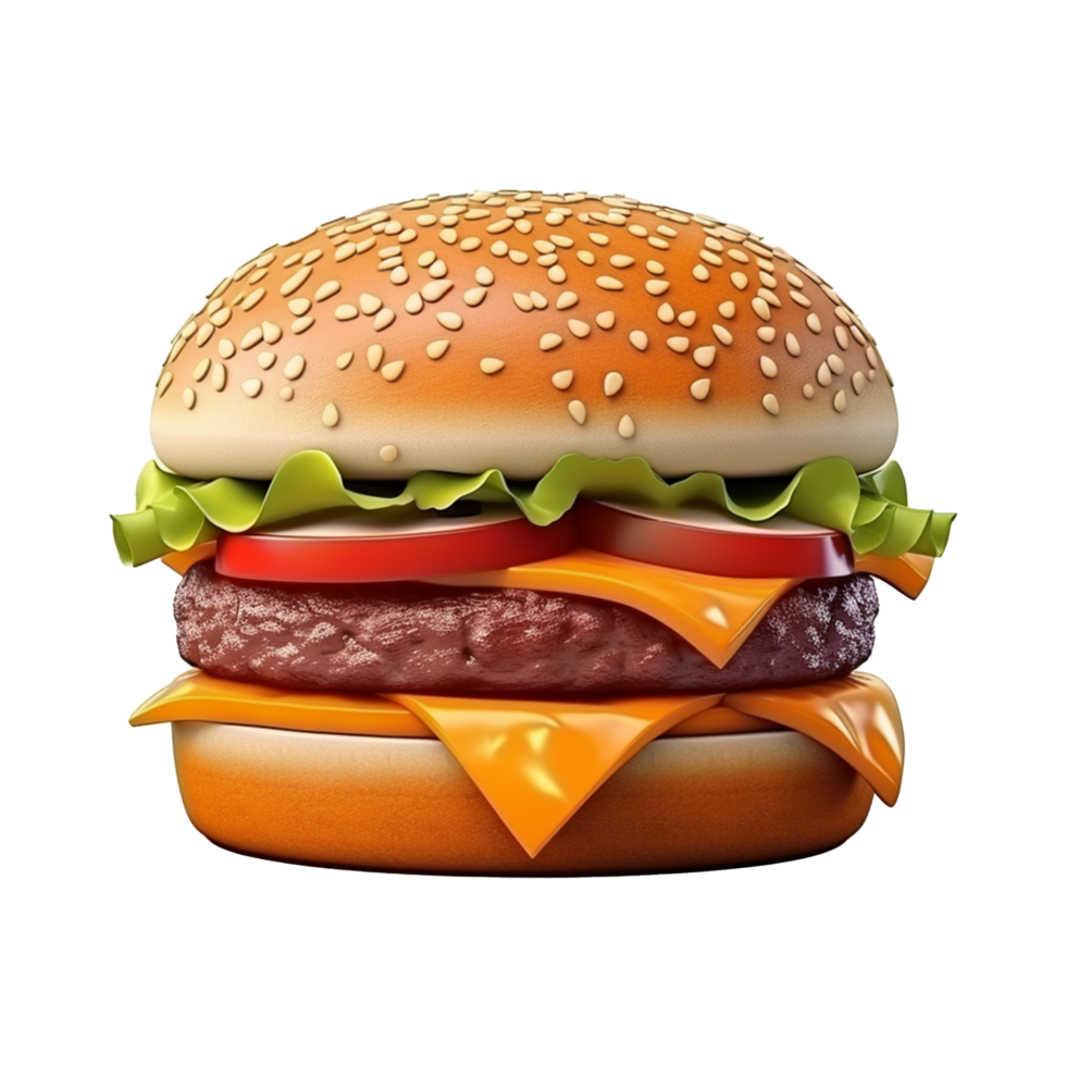 AI generated Delicious burger png isolated on transparent background ...