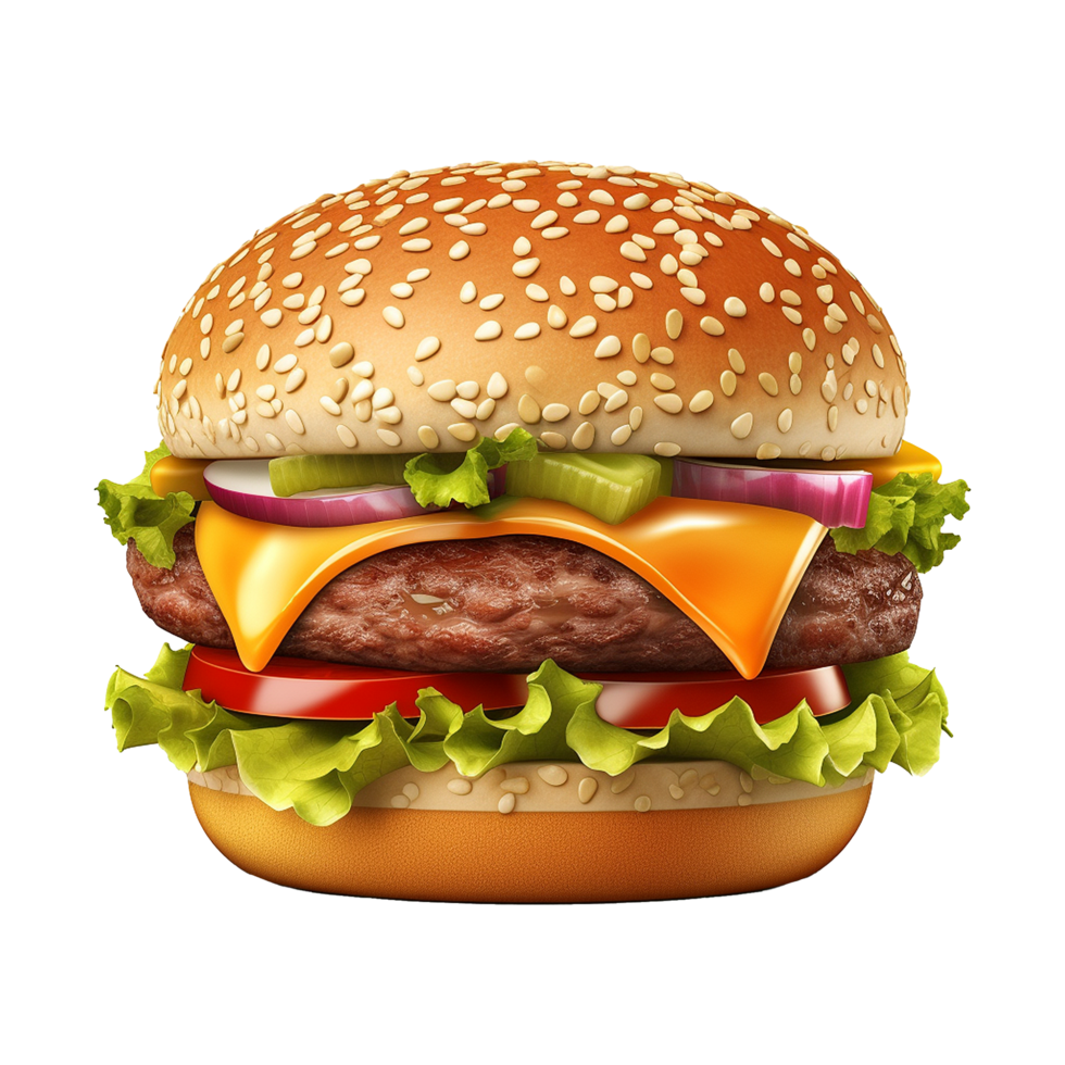 AI generated Delicious burger png isolated on transparent background ...