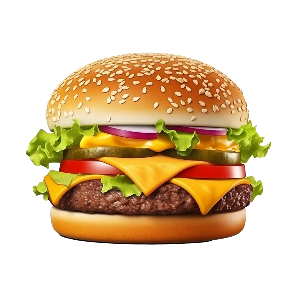 AI generated Delicious burger png isolated on transparent background ...