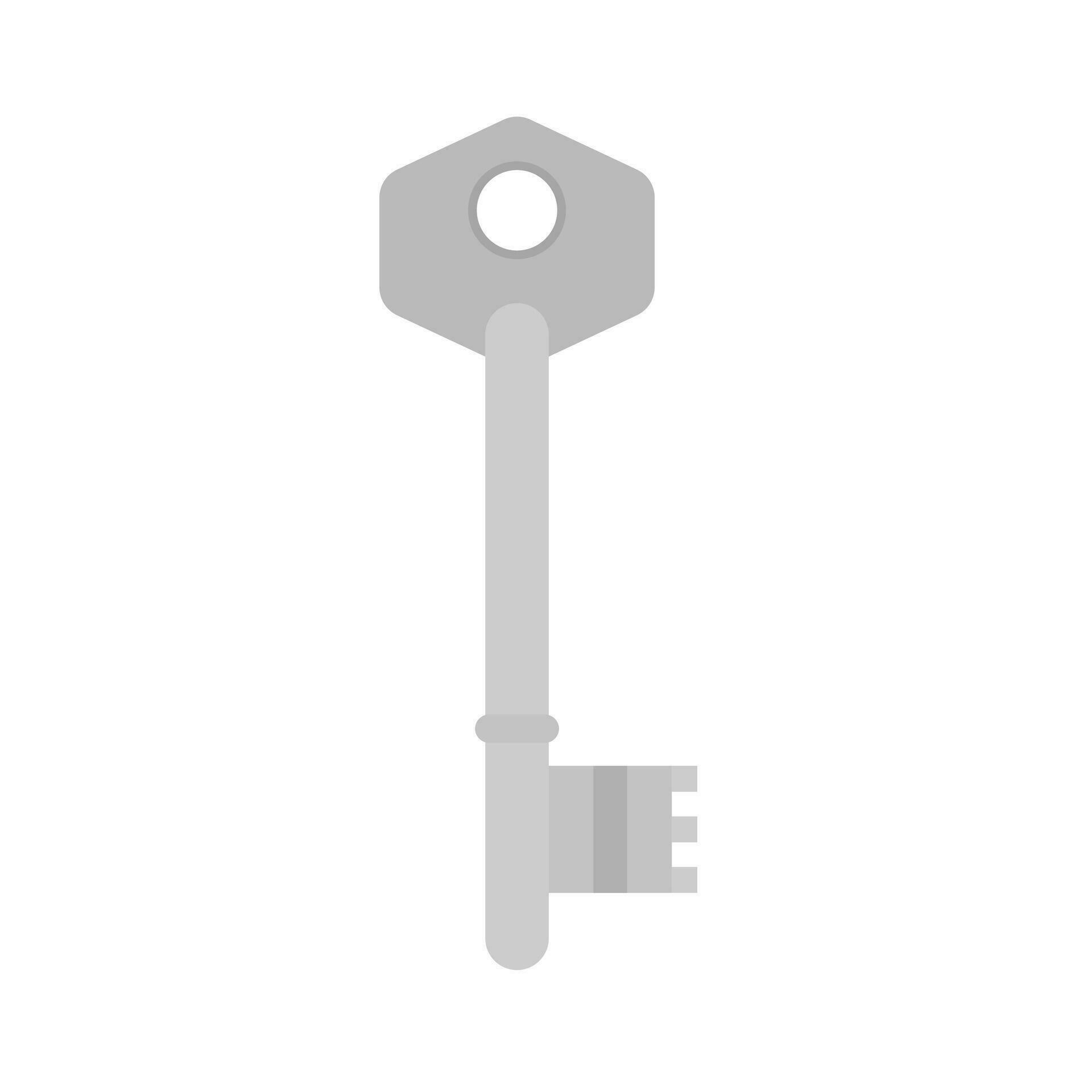 key flat design vector illustration. security system concept ...