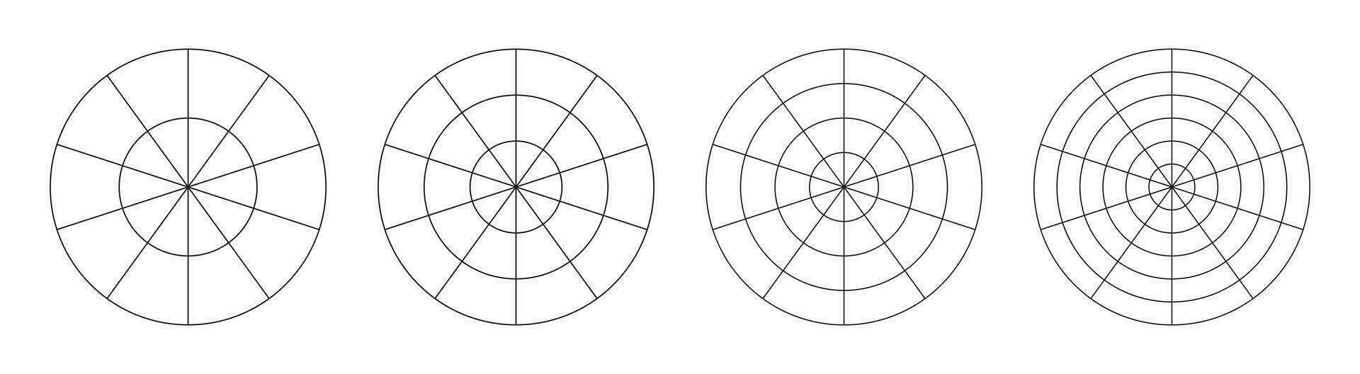 Wheel of life graph templates. Simple coaching tool for visualizing all ...