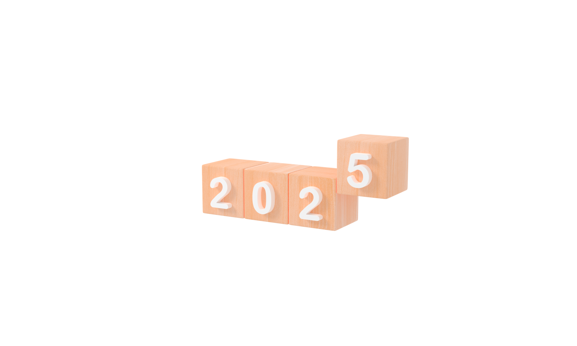 3D rendering of Business goals Year 2025 concept. Happy new year wooden ...