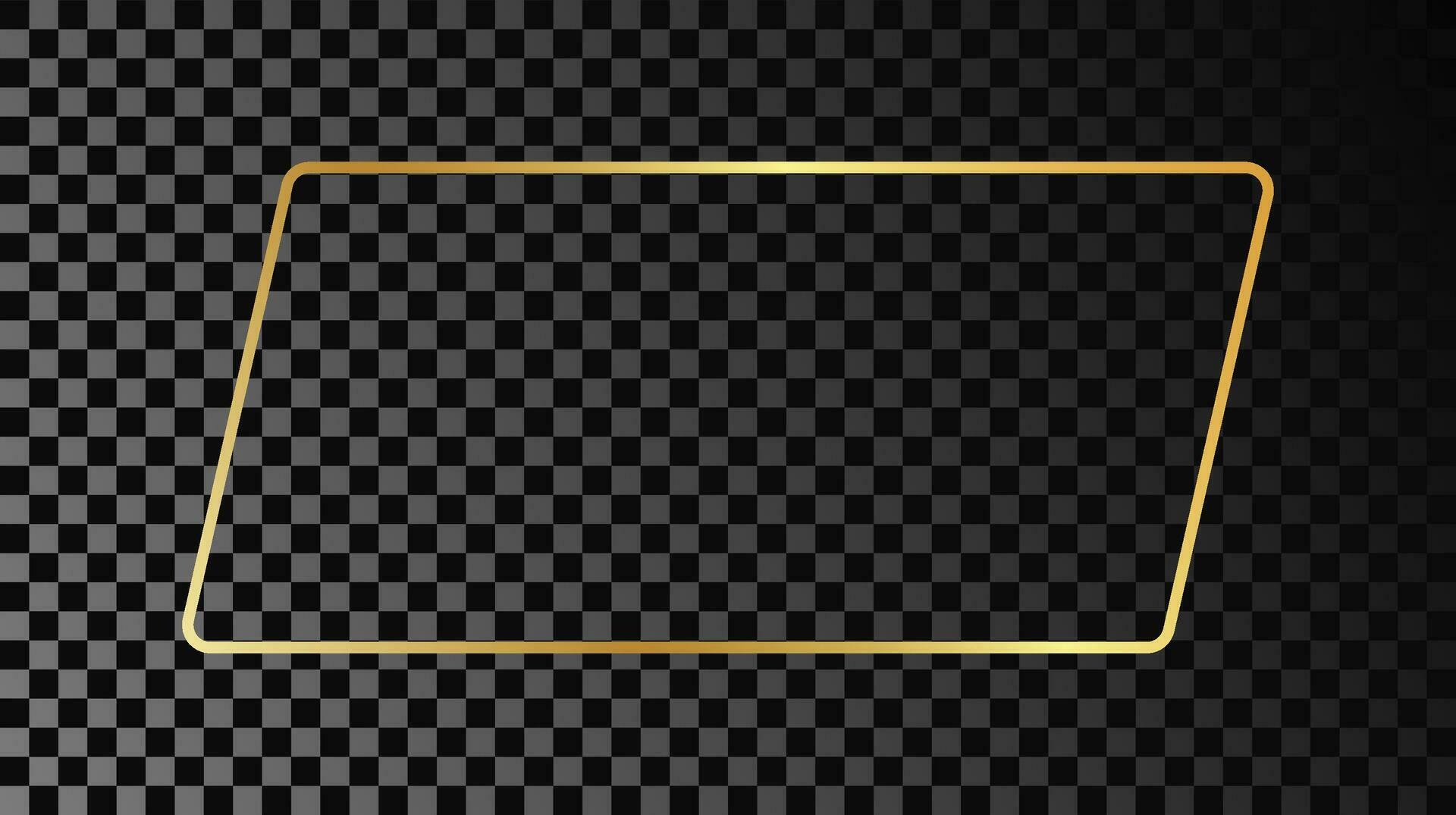 Gold glowing rounded rectangular shape frame 35985559 Vector Art at ...