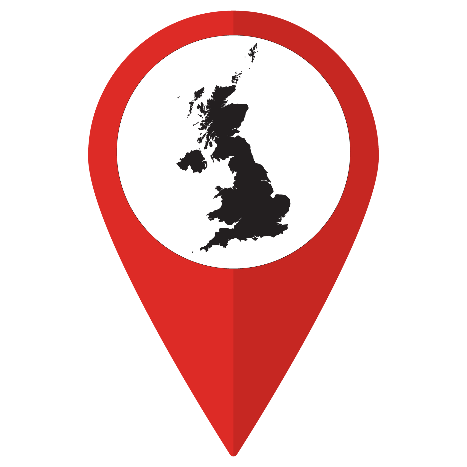 Red Pointer Or Pin Location With United Kingdom Map Inside Map Of United Kingdom 35987142 Png