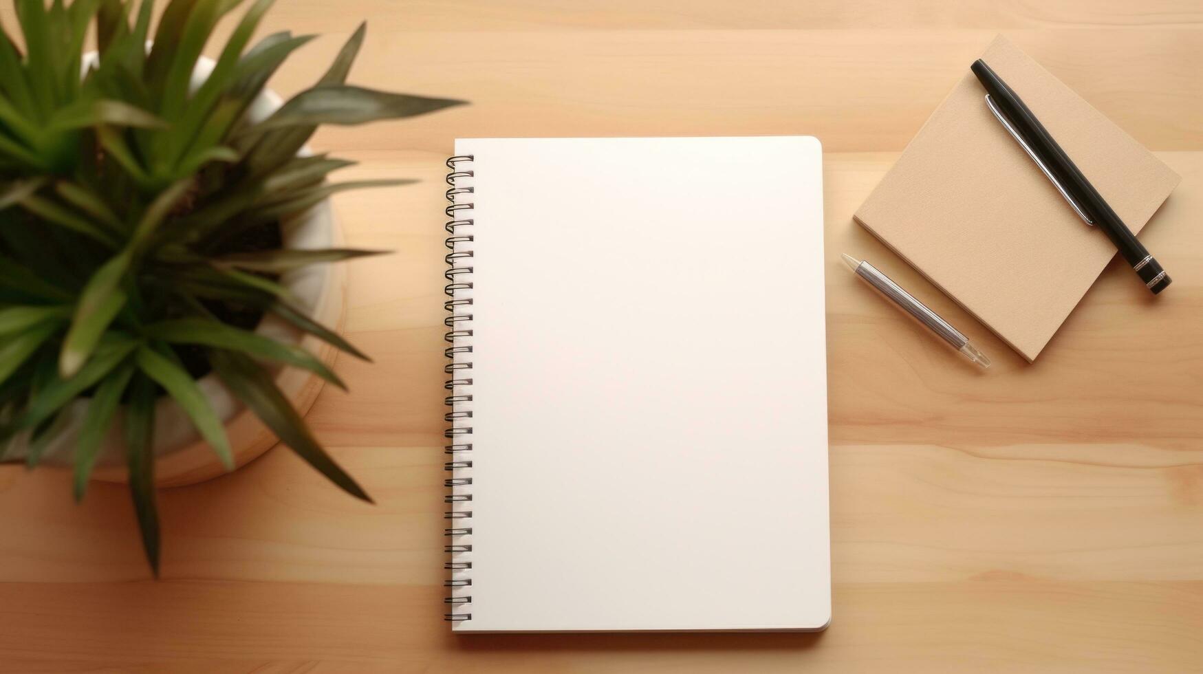 AI generated Notepad with blank front, realistic on a mockup template ...