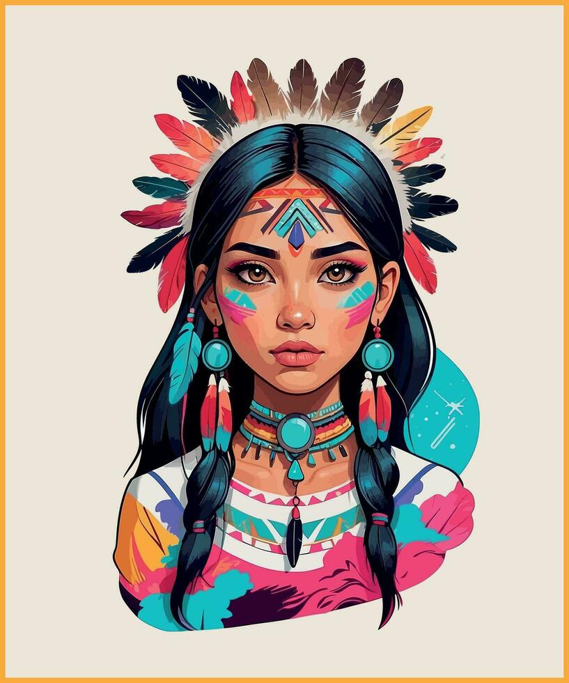 Native Beauty Indian Woman t-shirt 35988276 Vector Art at Vecteezy Native Beauty Indian Woman t-shirt 35988276 Vector Art at Vecteezy