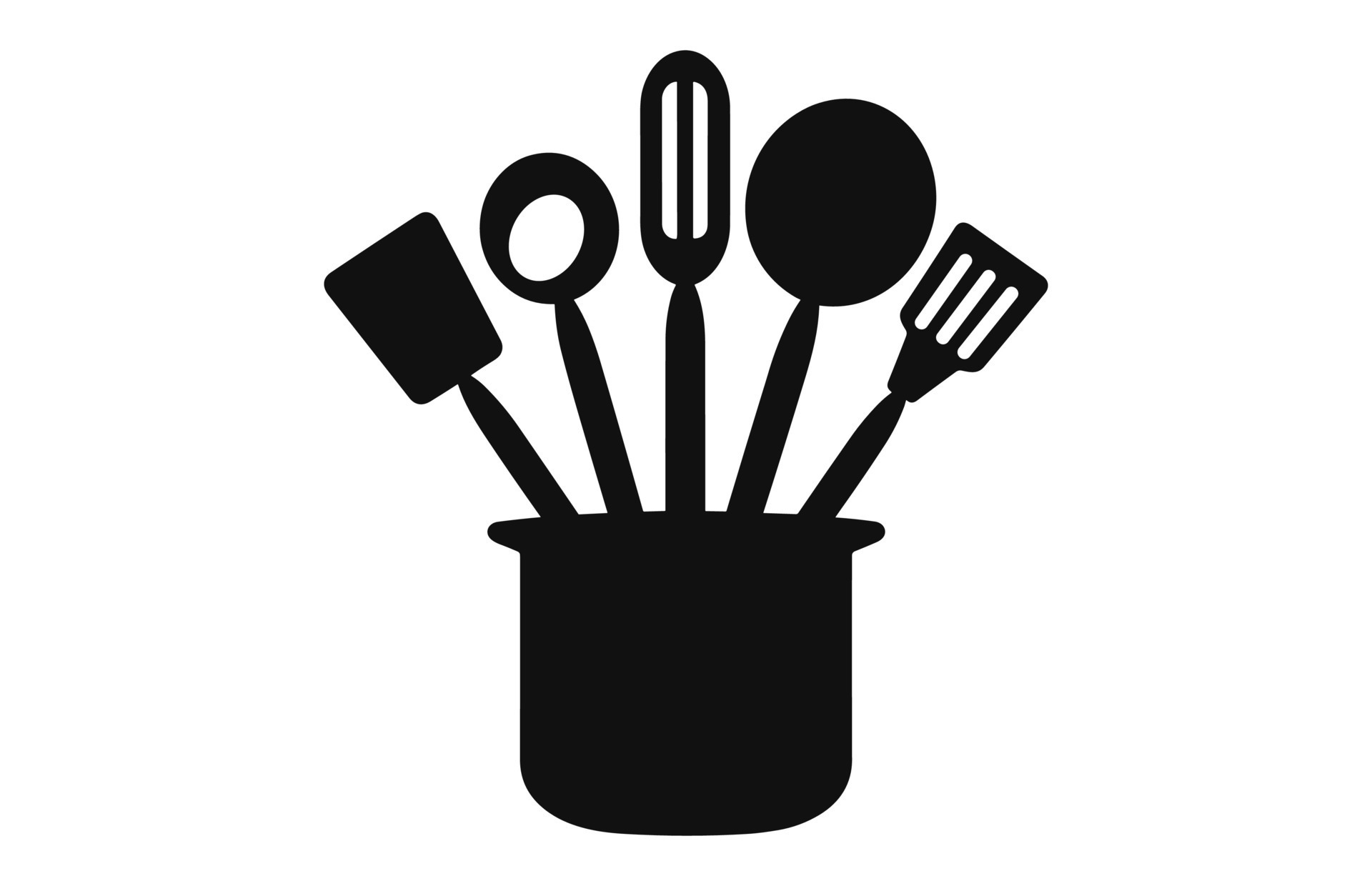 Kitchen tool Silhouette Set, kitchen tools black Vector collection free ...