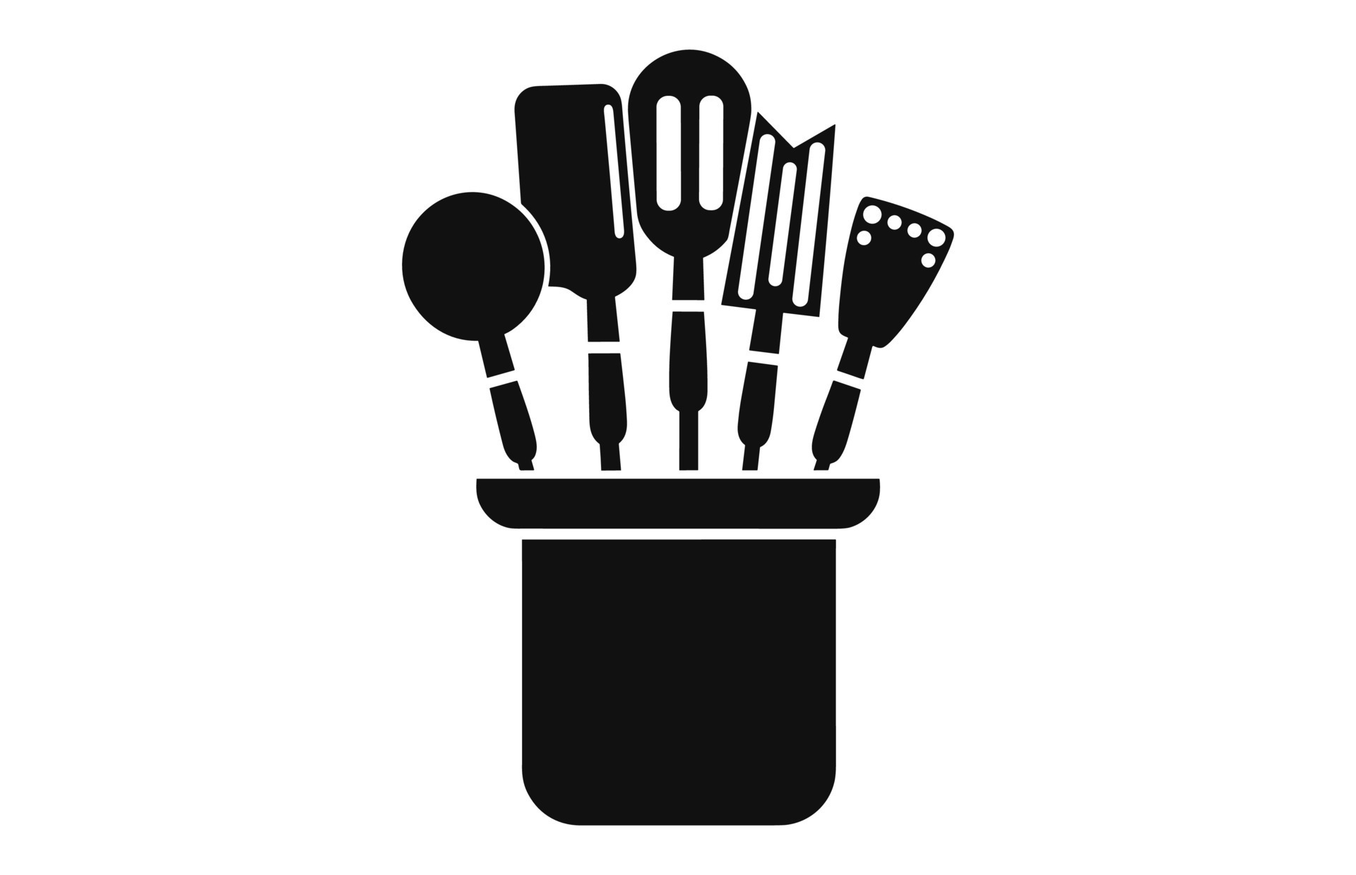 Kitchen tool Silhouette Set, kitchen tools black Vector collection free ...