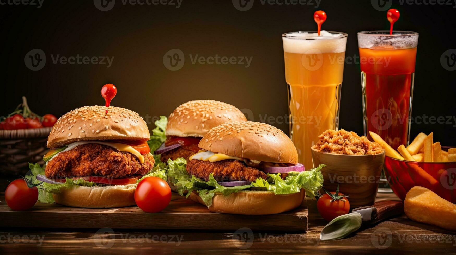 AI generated Delicious dan juicy beef burger AI Generative 35993072 ...